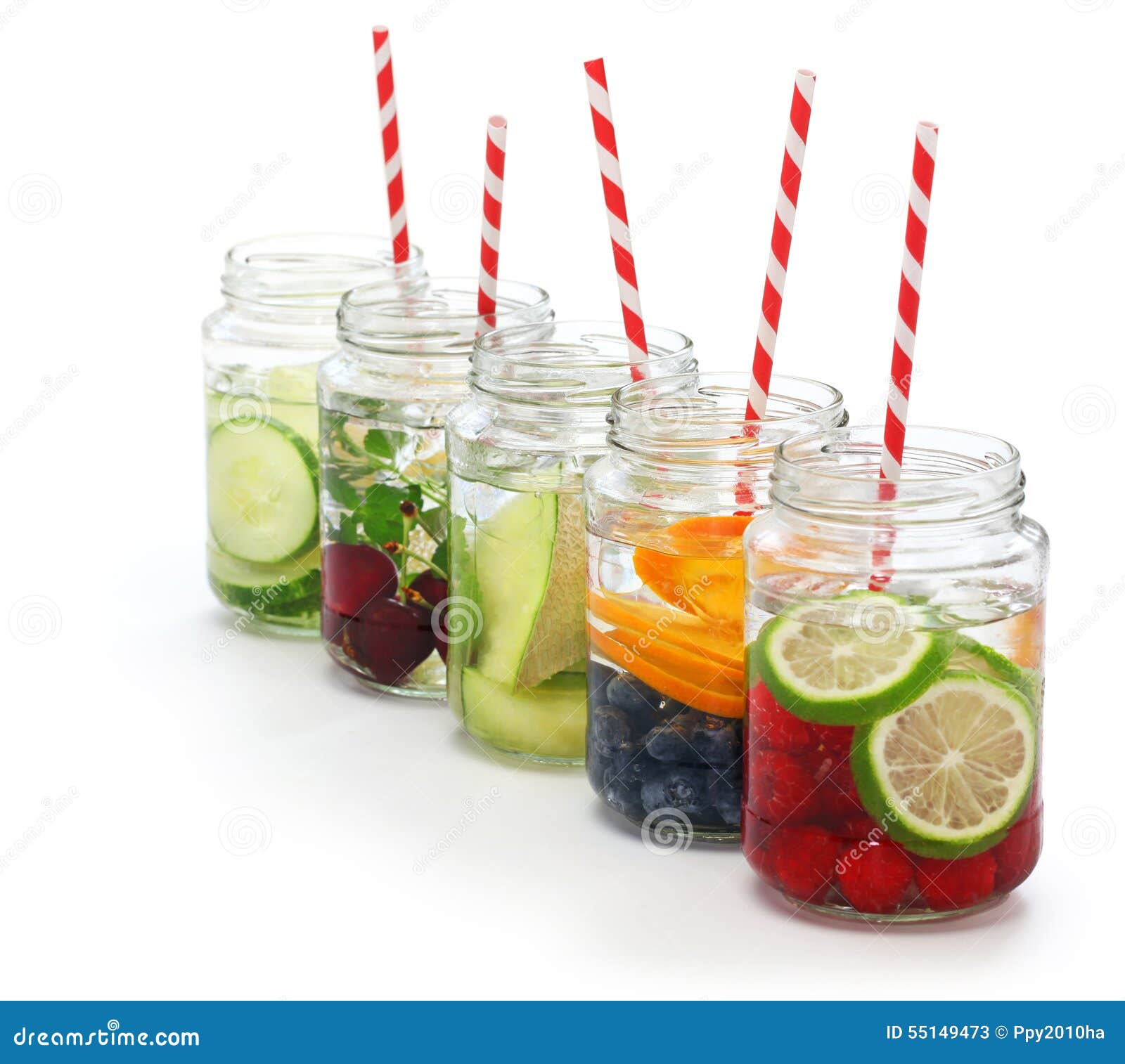 Detox Water On White Background Stock Image - Image of lemon, close ...