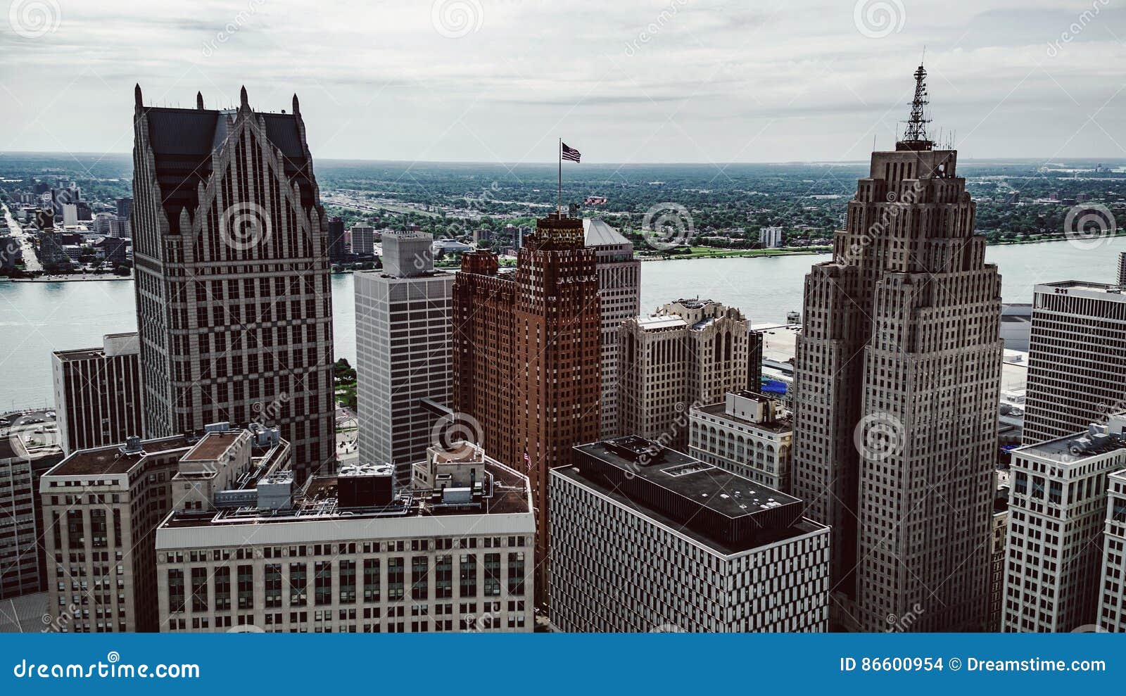 Detroit Cityscape editorial stock image. Image of detroit - 86600954