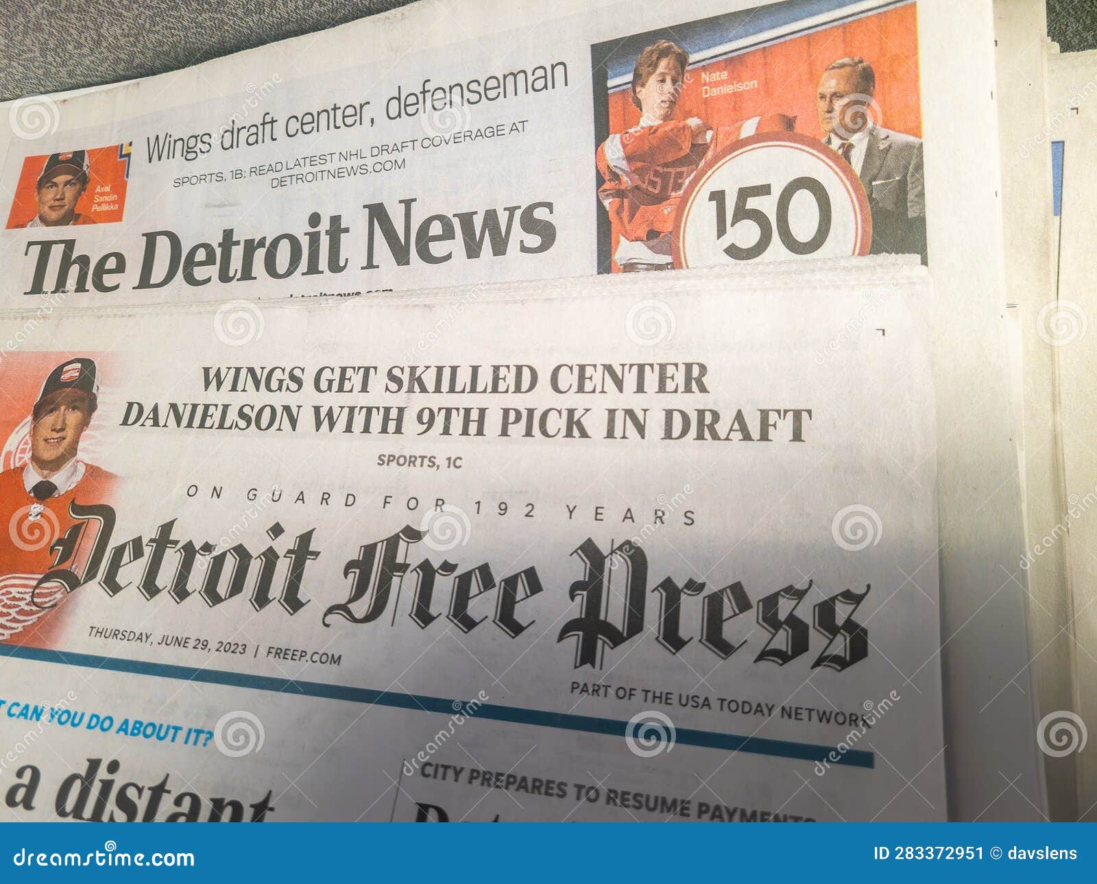 Detroit Freee Press Newspaper Editorial Photo - Image of print, paper ...