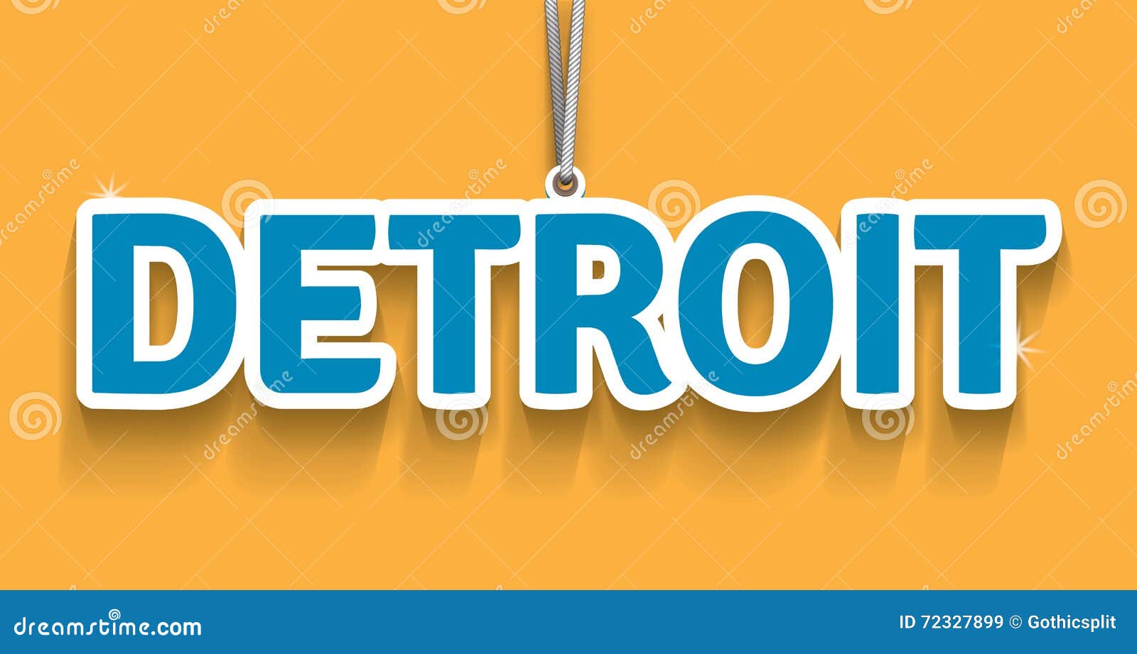 Detroit hanging sign. stock vector. Illustration of design - 72327899