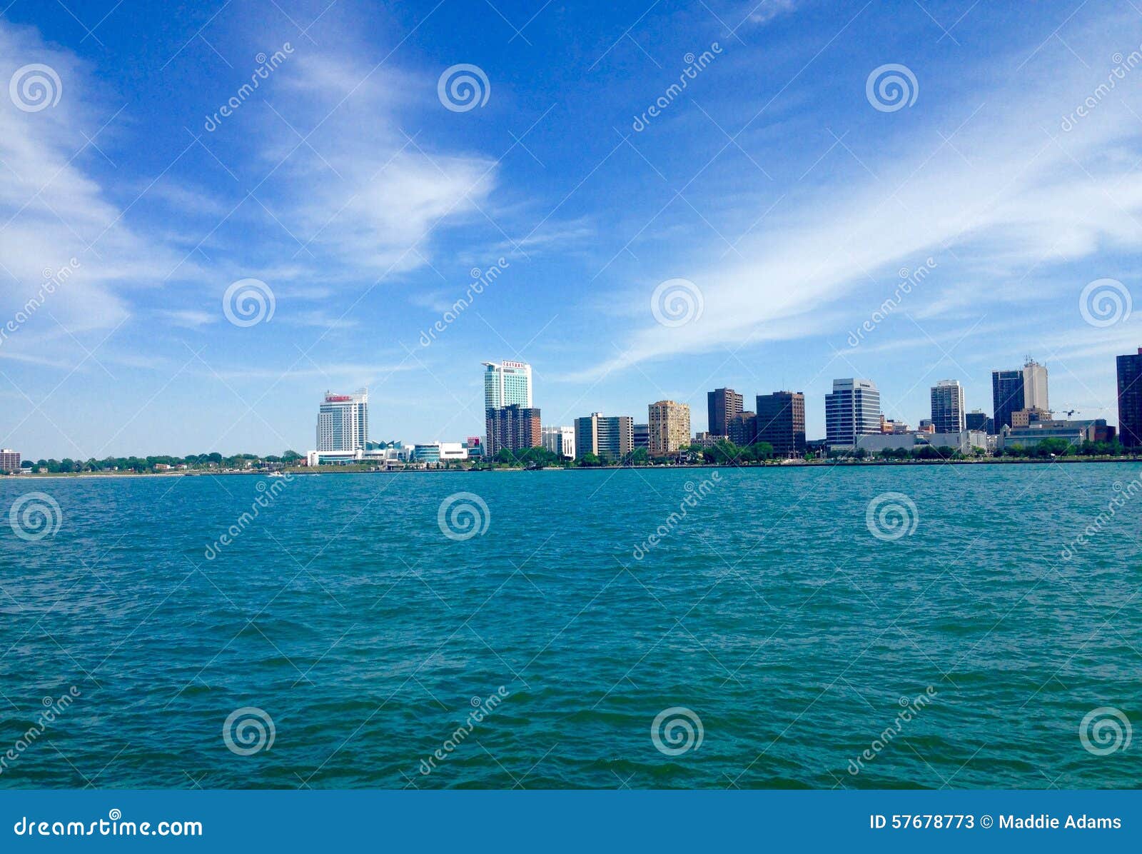 Detroit River editorial stock photo. Image of city, clear - 57678773