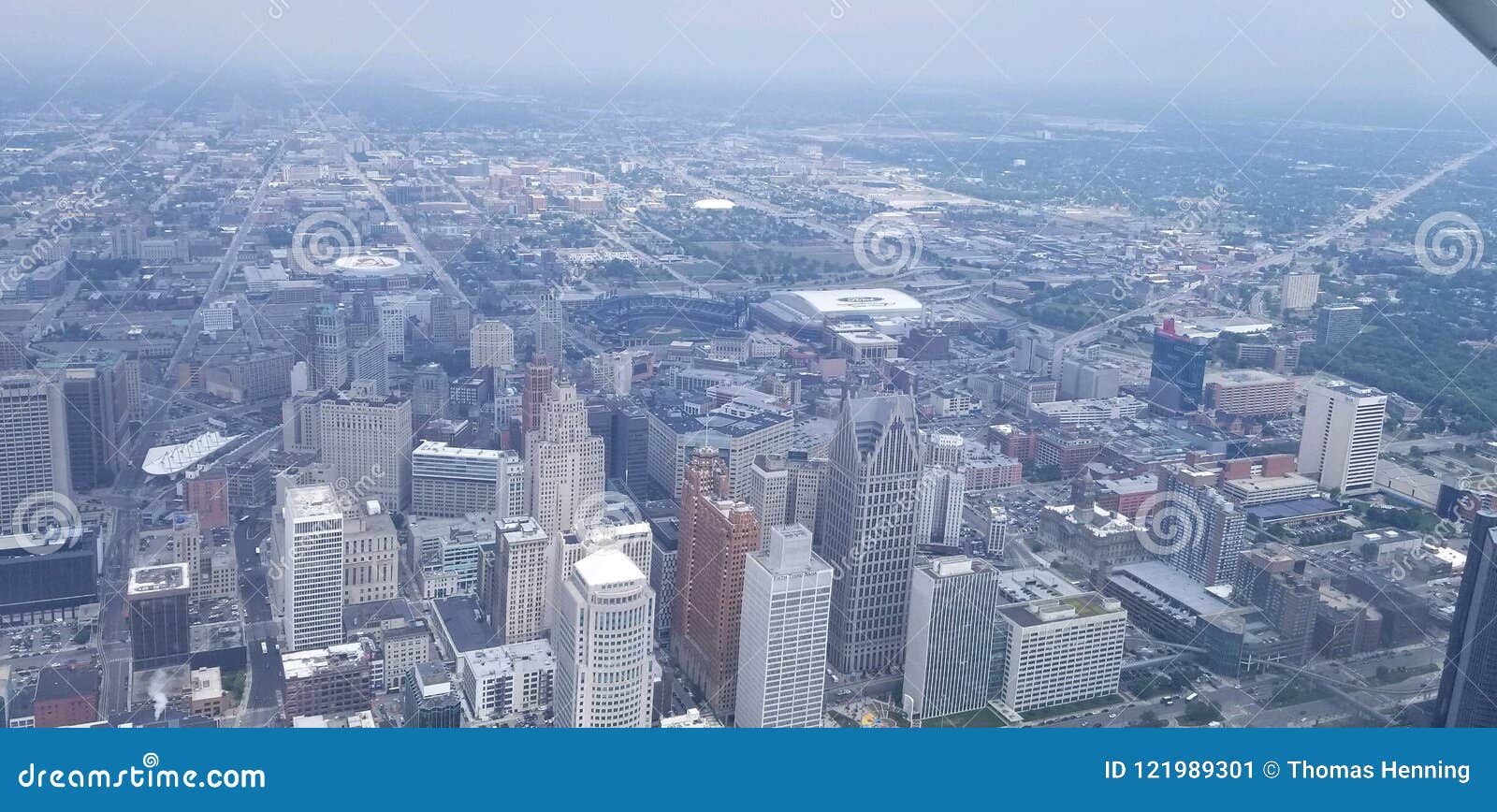 Detroit from the sky editorial photo. Image of detroit - 121989301