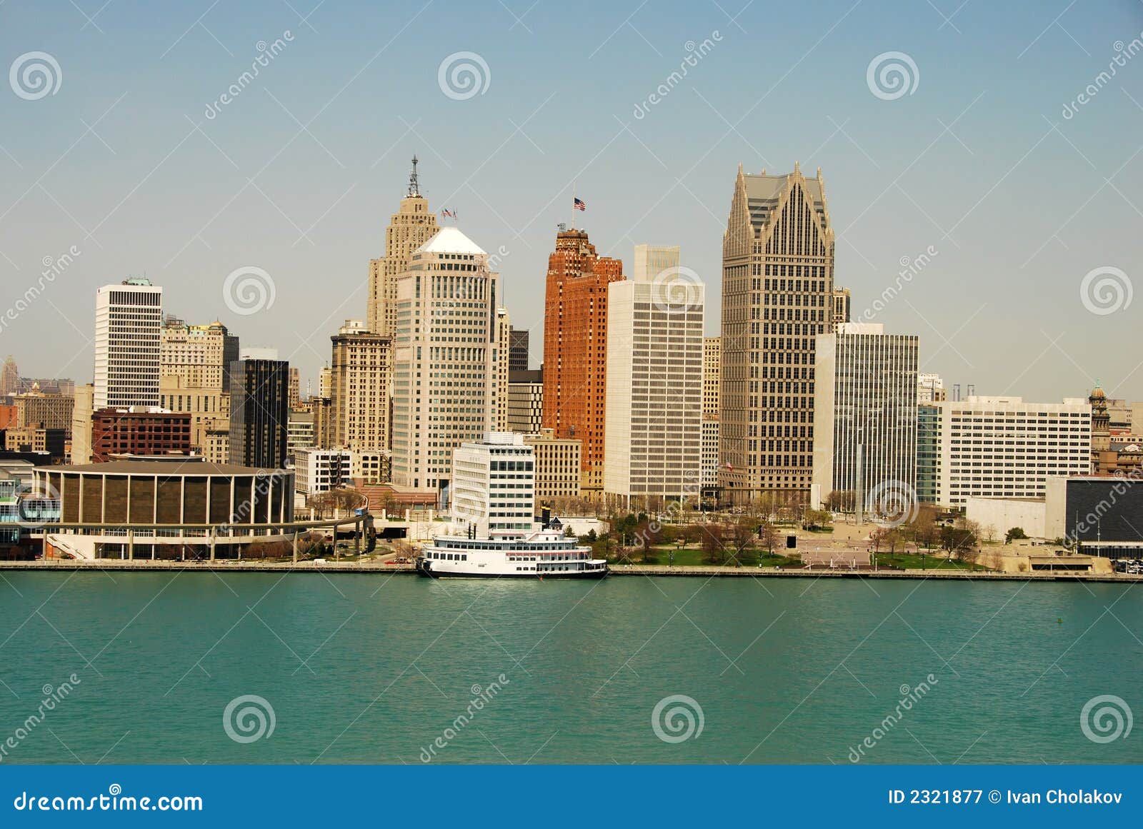 Detroit skyline by day stock image. Image of daylight - 2321877