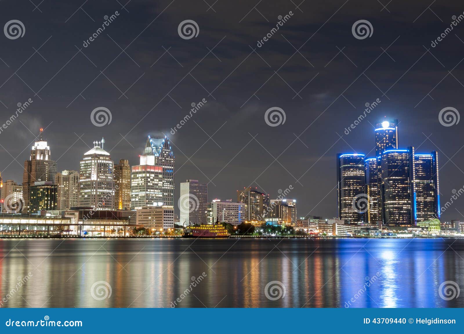 Detroit Skyline stock photo. Image of coast, city, panorama - 43709440
