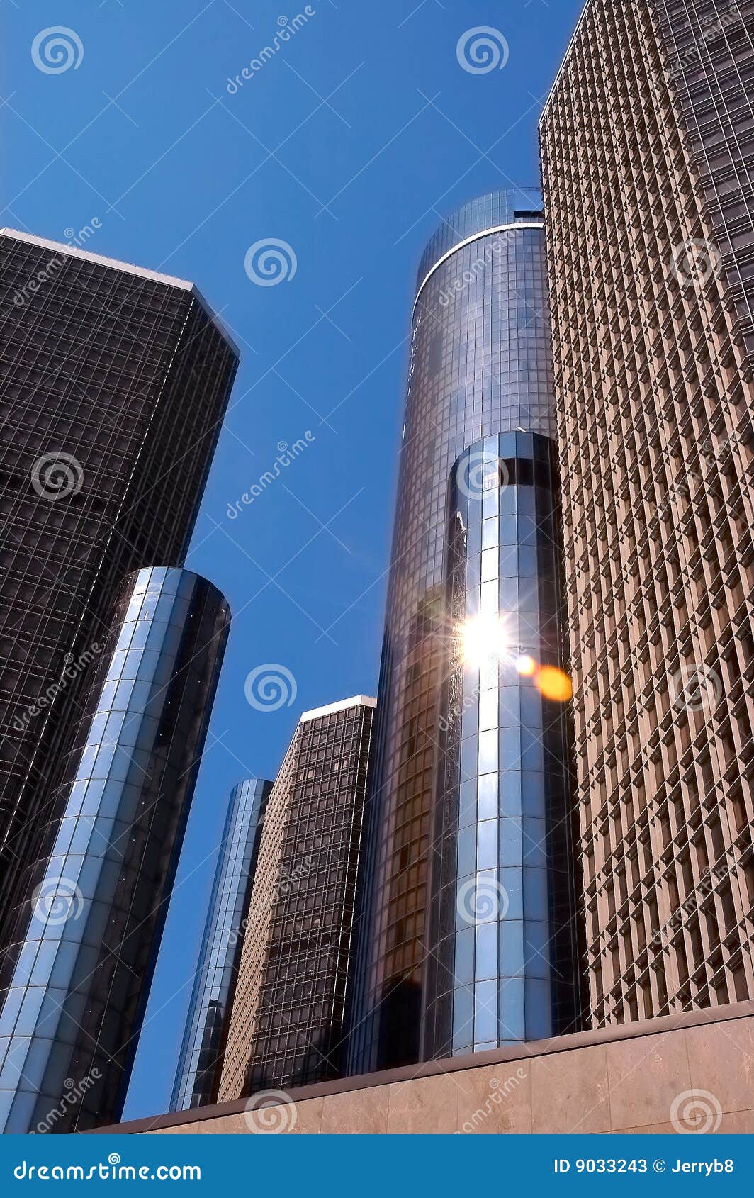 Detroit skyscrapers stock image. Image of structure, america - 9033243