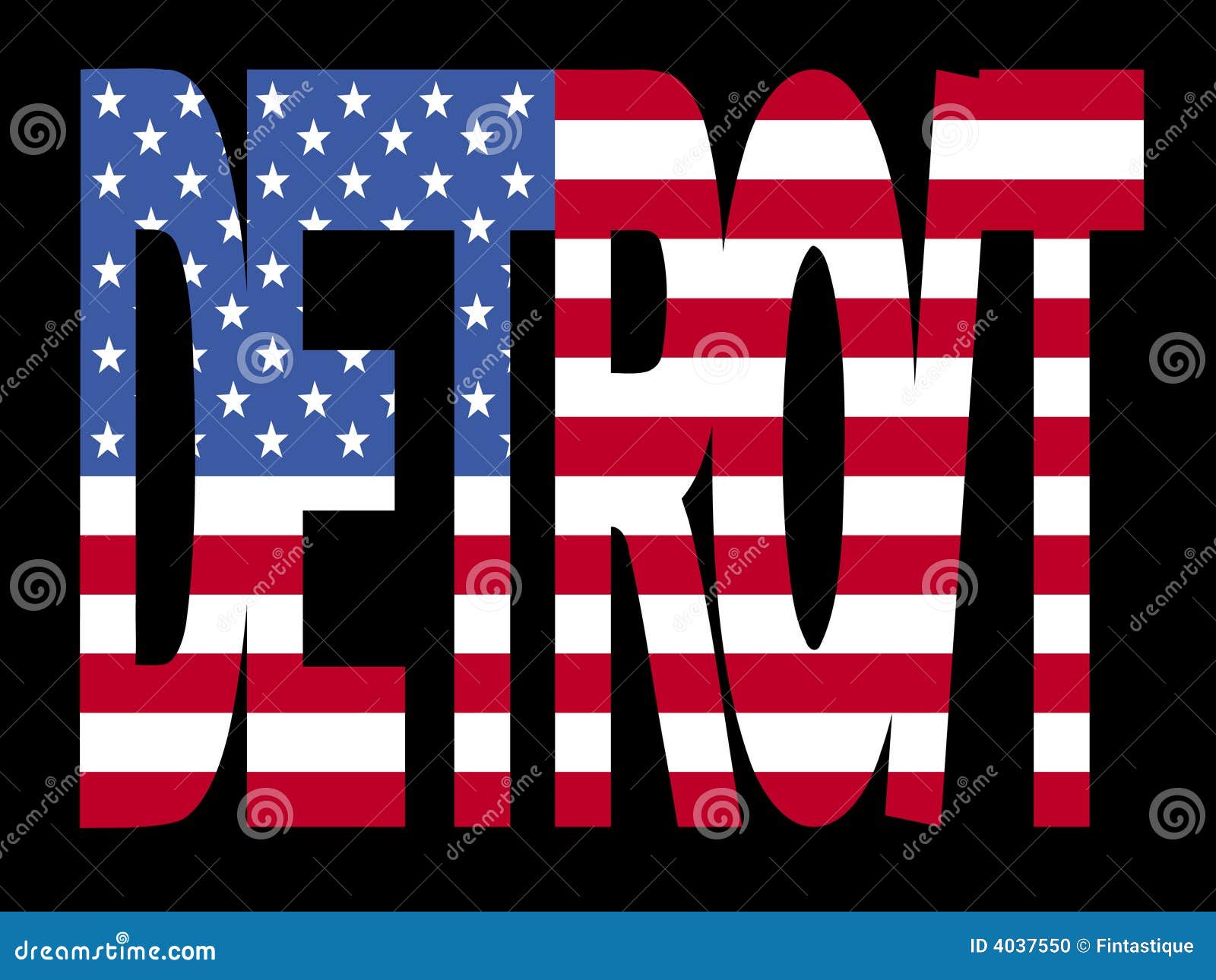 Detroit text with flag stock vector. Illustration of stripes - 4037550