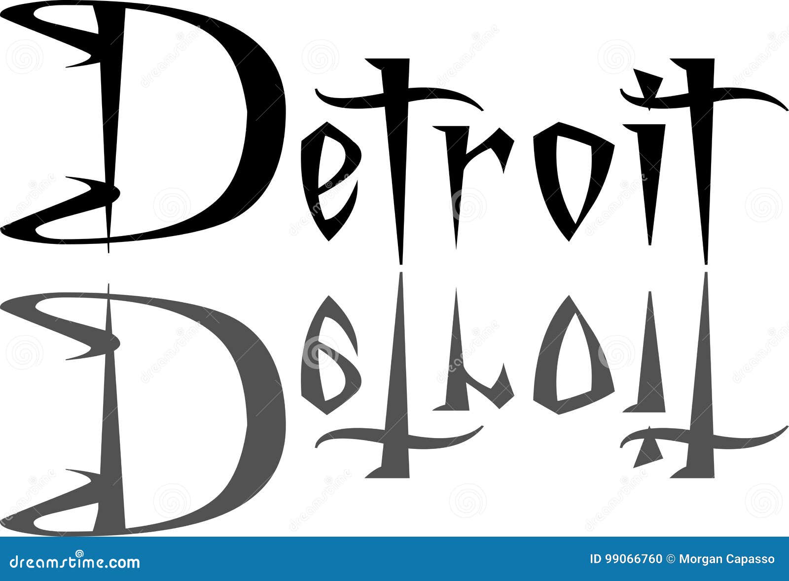 Detroit Text Sign Illustration Stock Vector - Illustration of american ...