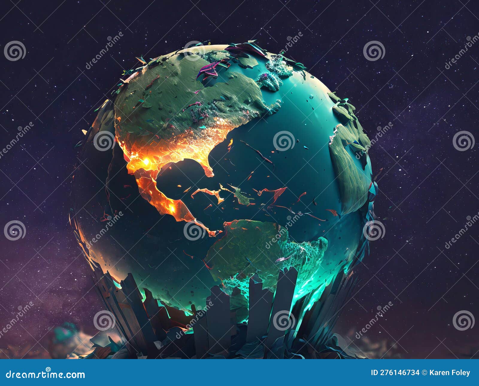 Detruction of planet earth stock illustration. Illustration of ...