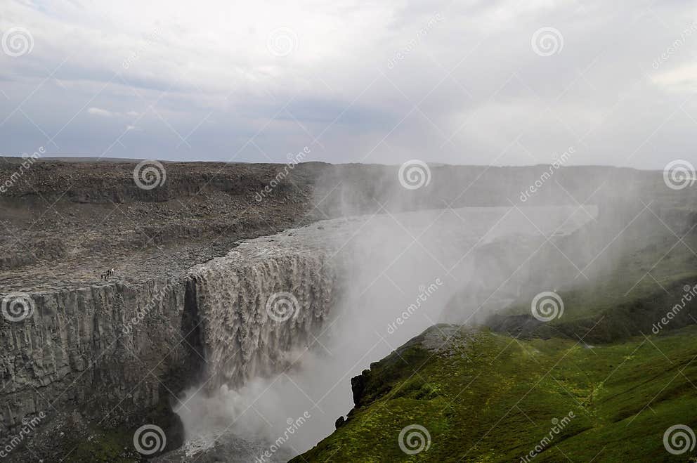 Dettifoss, Iceland, the Second Most Powerful Waterfall in Europe Stock Image - Image of ...