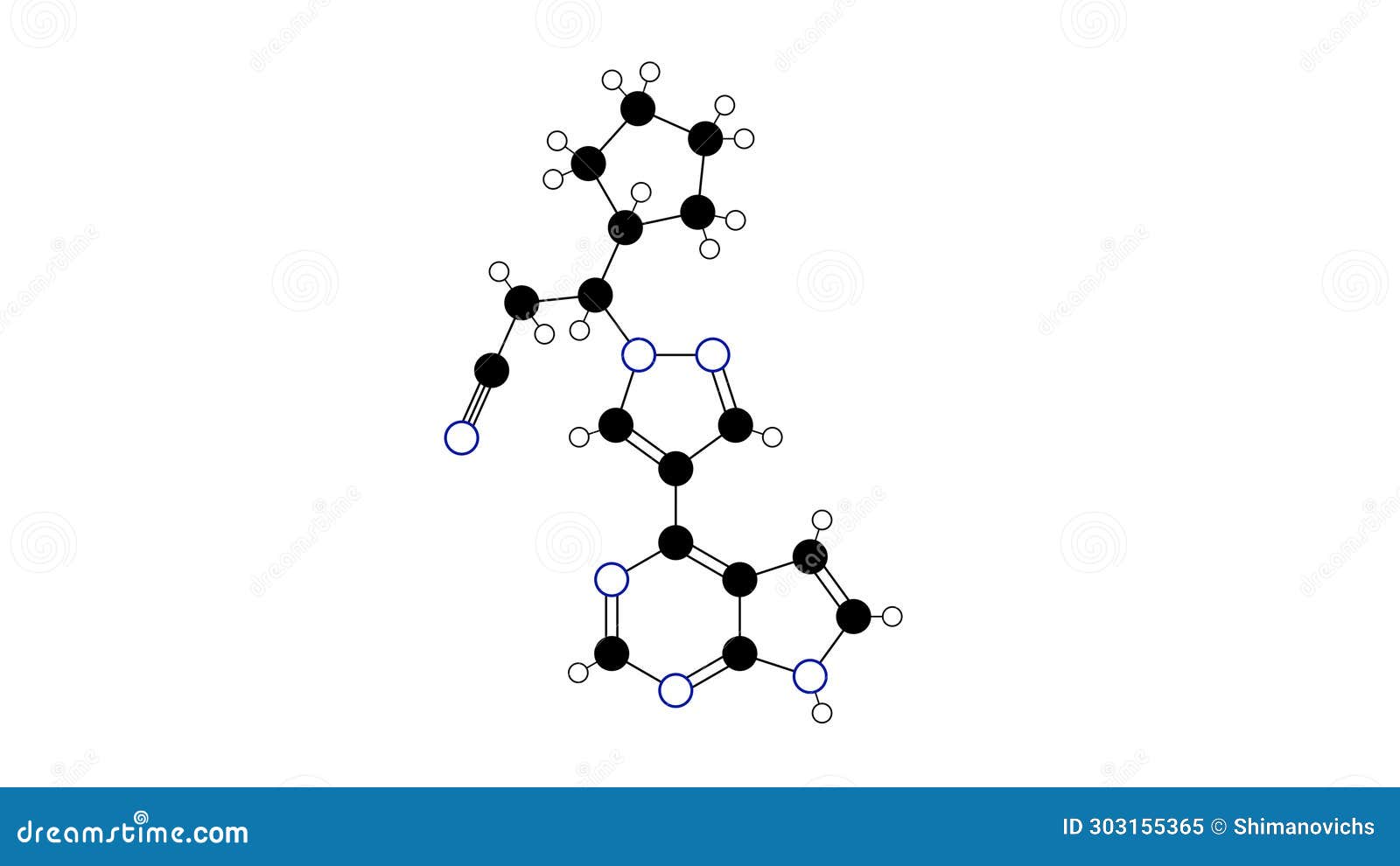 Deuruxolitinib Molecule, Structural Chemical Formula, Ball-and-stick ...
