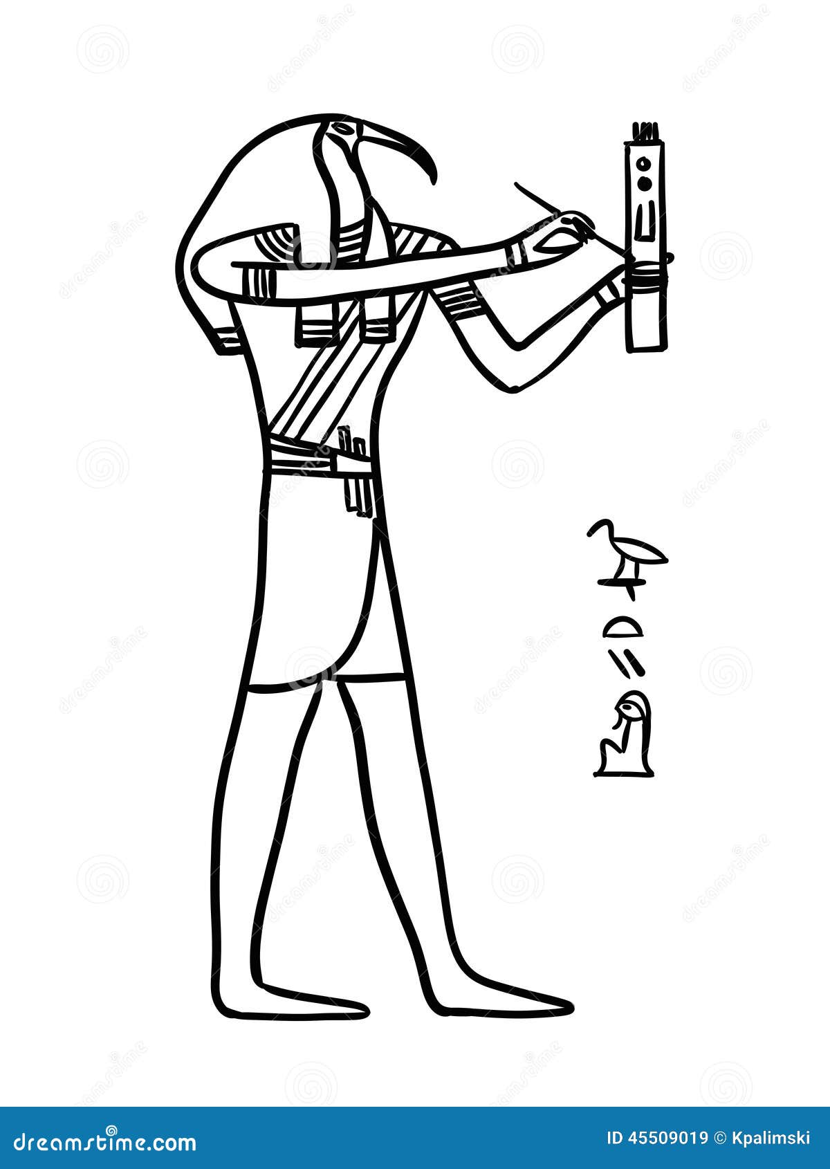 Deus do egípcio de Thoth ilustração stock. Ilustração de sagrado - 45509019