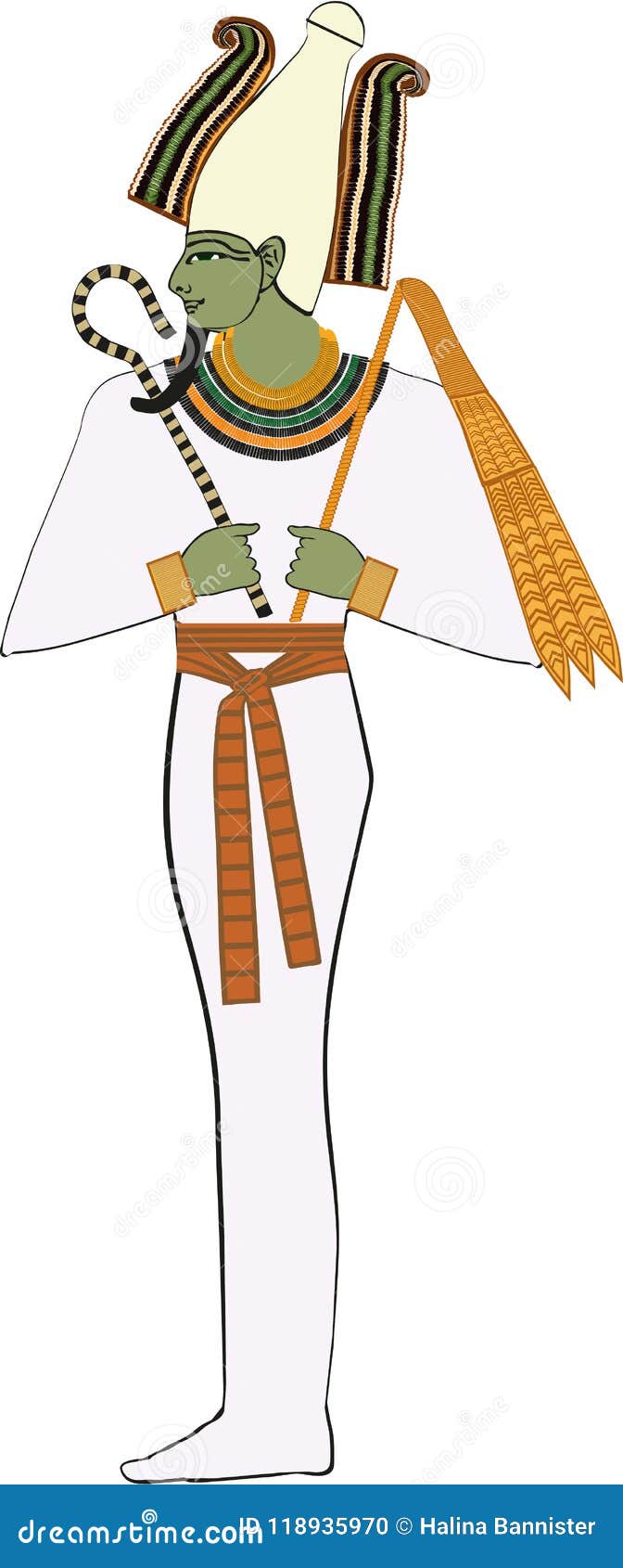 Deus egípcio antigo Osiris ilustração stock. Ilustração de submundo ...