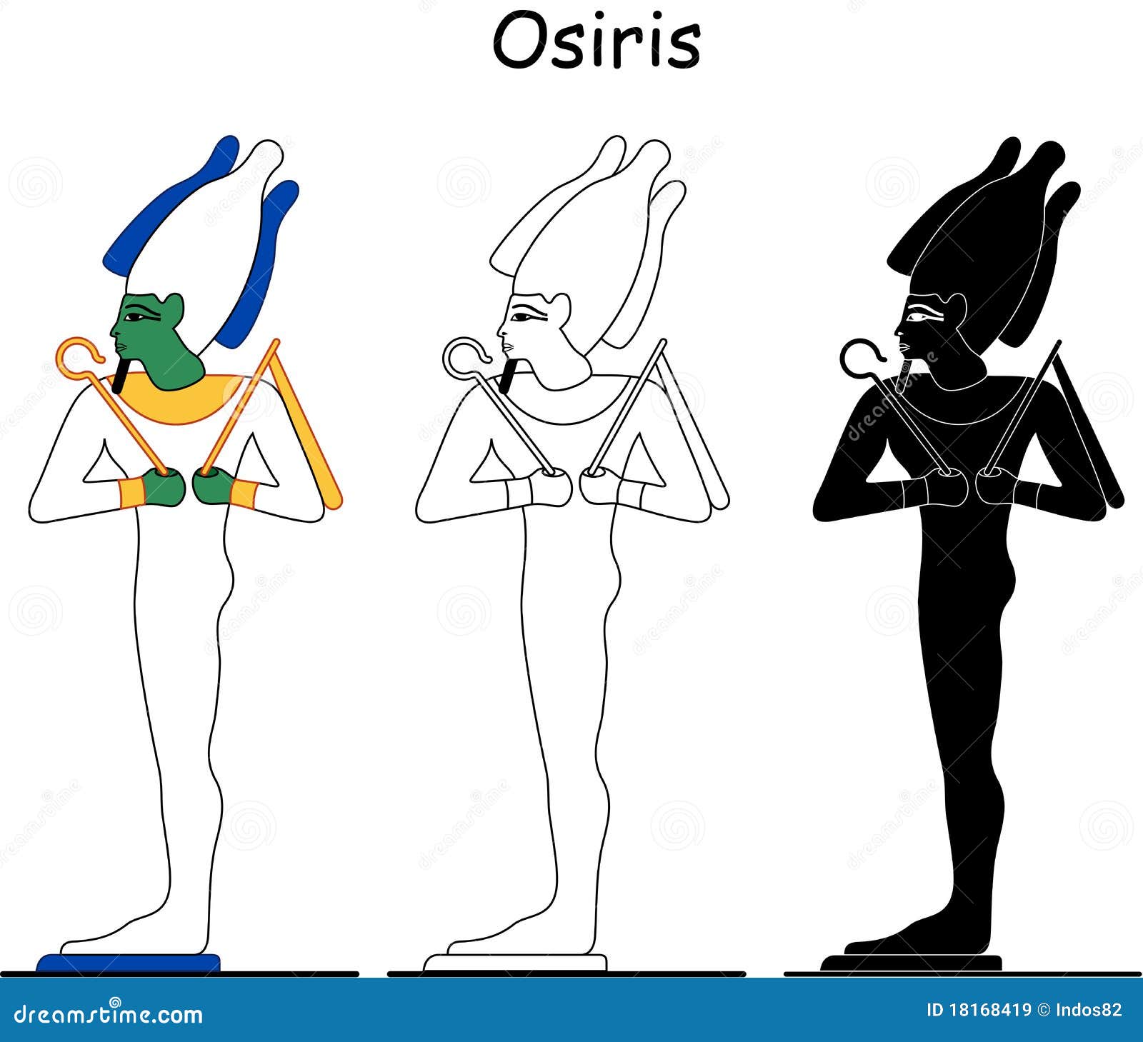 Deus Egípcio Antigo - Osiris Ilustração do Vetor - Ilustração de ...