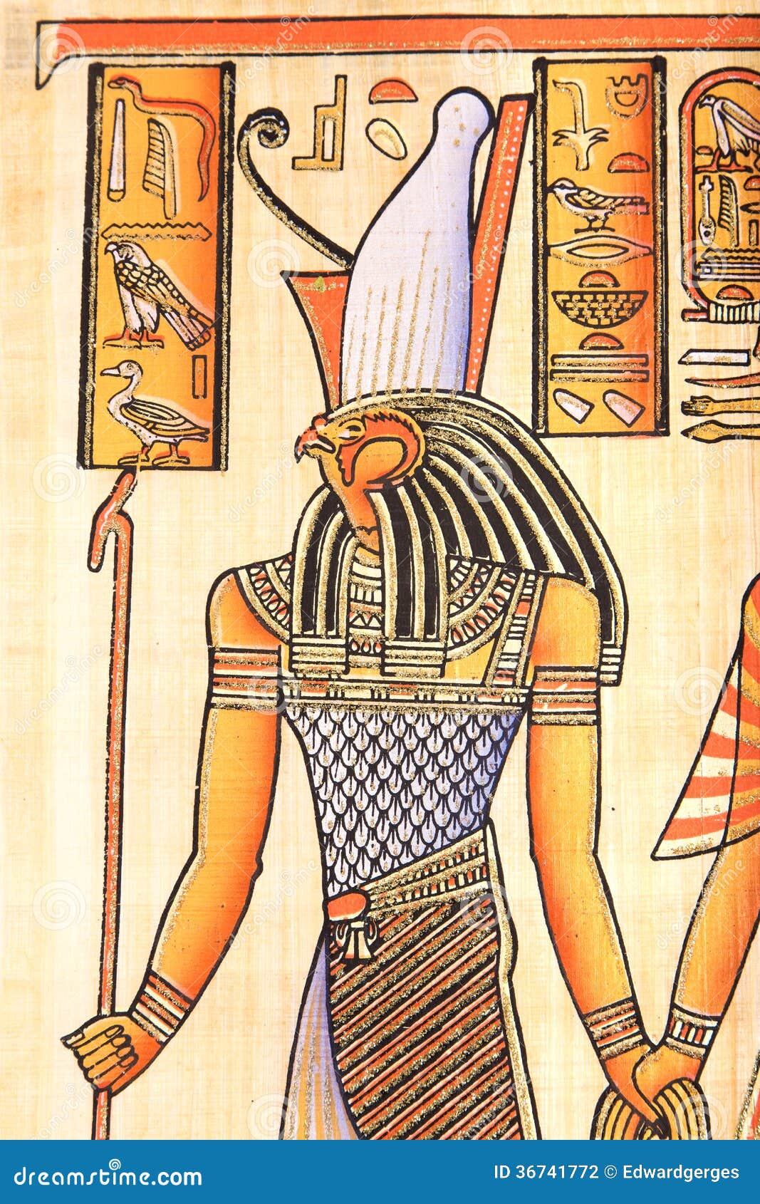 Deus egípcio Horus foto de stock. Imagem de vermelho - 36741772