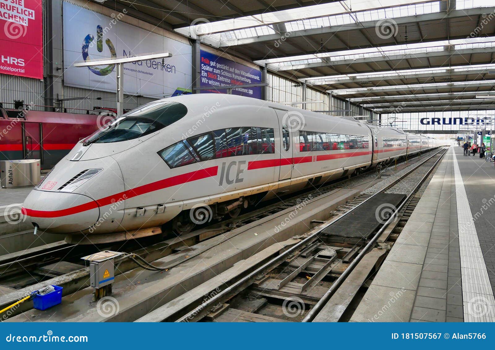 A Deutche Bahn DB Intercity Express ICE Train Waits at a Platform at ...