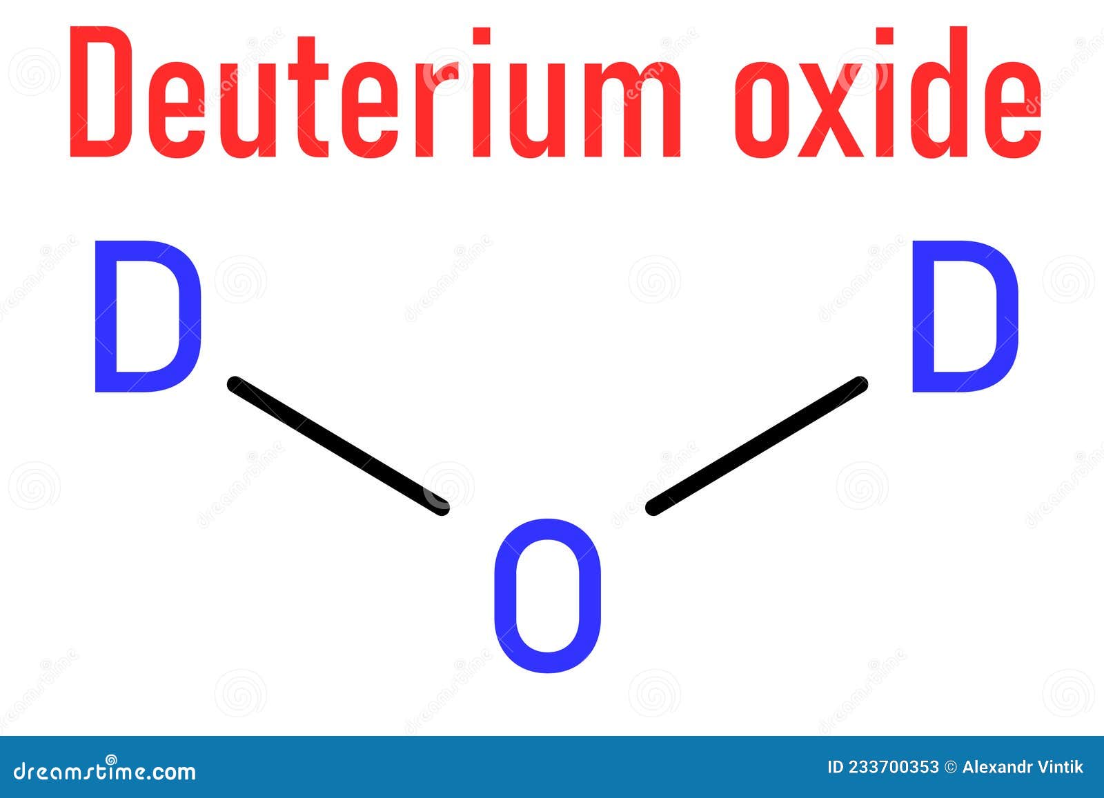 Deuterium Oxide or Heavy Water Molecule. Skeletal Formula Stock Vector ...