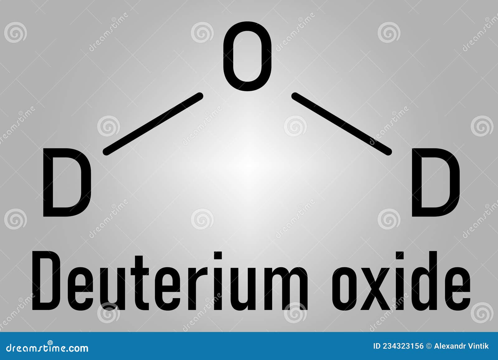 Deuterium Oxide Or Heavy Water Molecule. Skeletal Formula. Vector ...