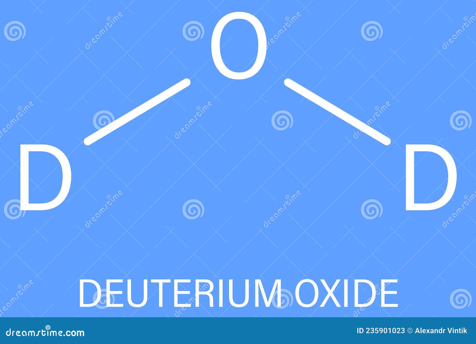 Deuterium Oxide or Heavy Water Molecule. Skeletal Formula Stock Vector ...