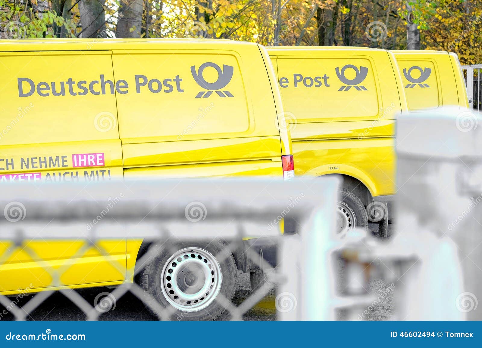 Deutsche Post cars editorial stock image. Image of copyspace - 46602494