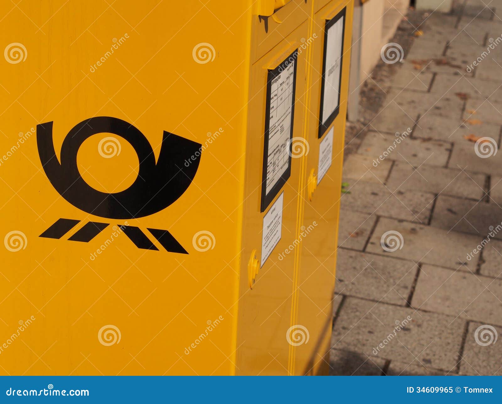 Deutsche Post mailbox editorial image. Image of copy - 34609965