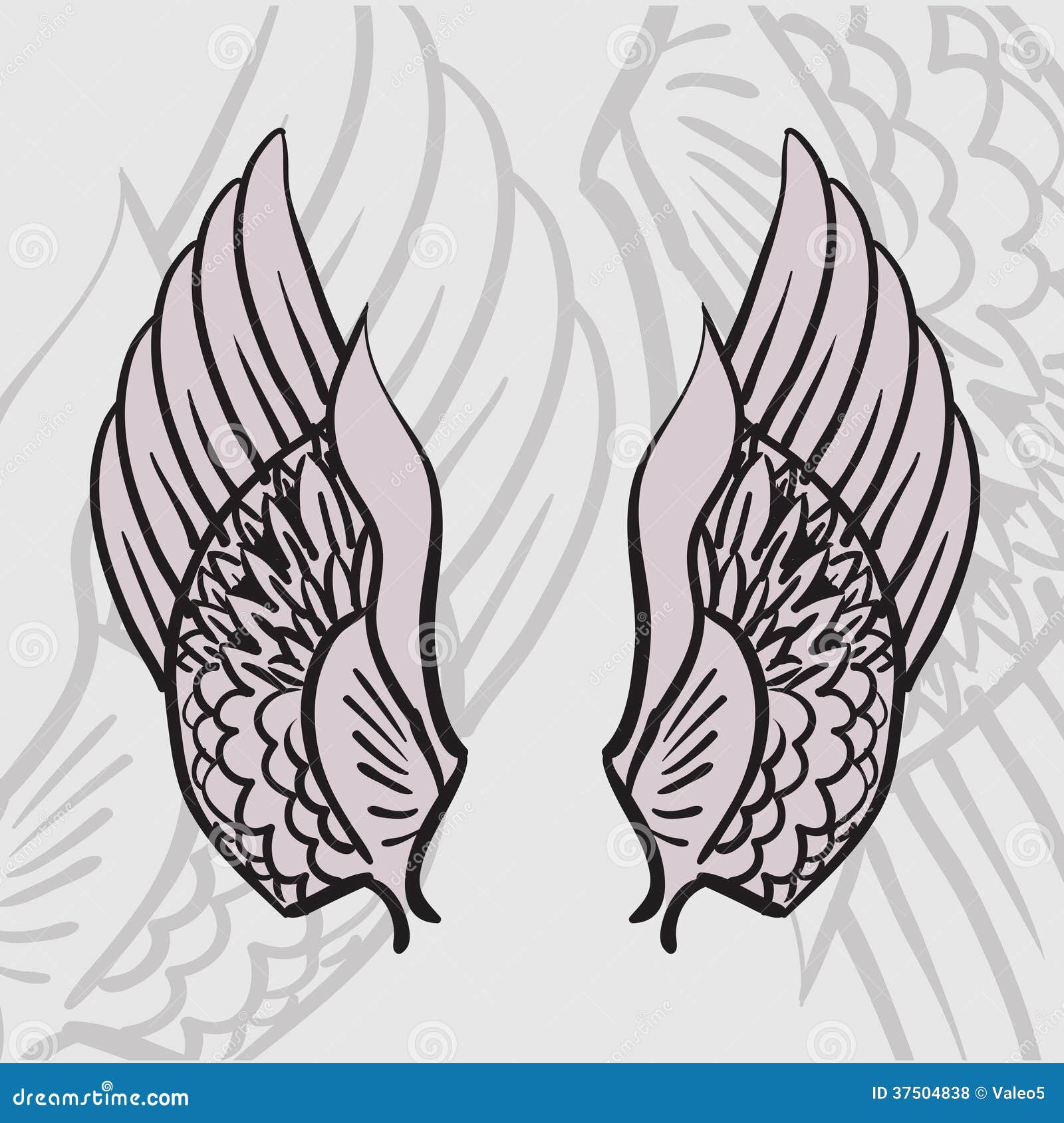 Deux ailes illustration de vecteur. Illustration du gothique - 37504838