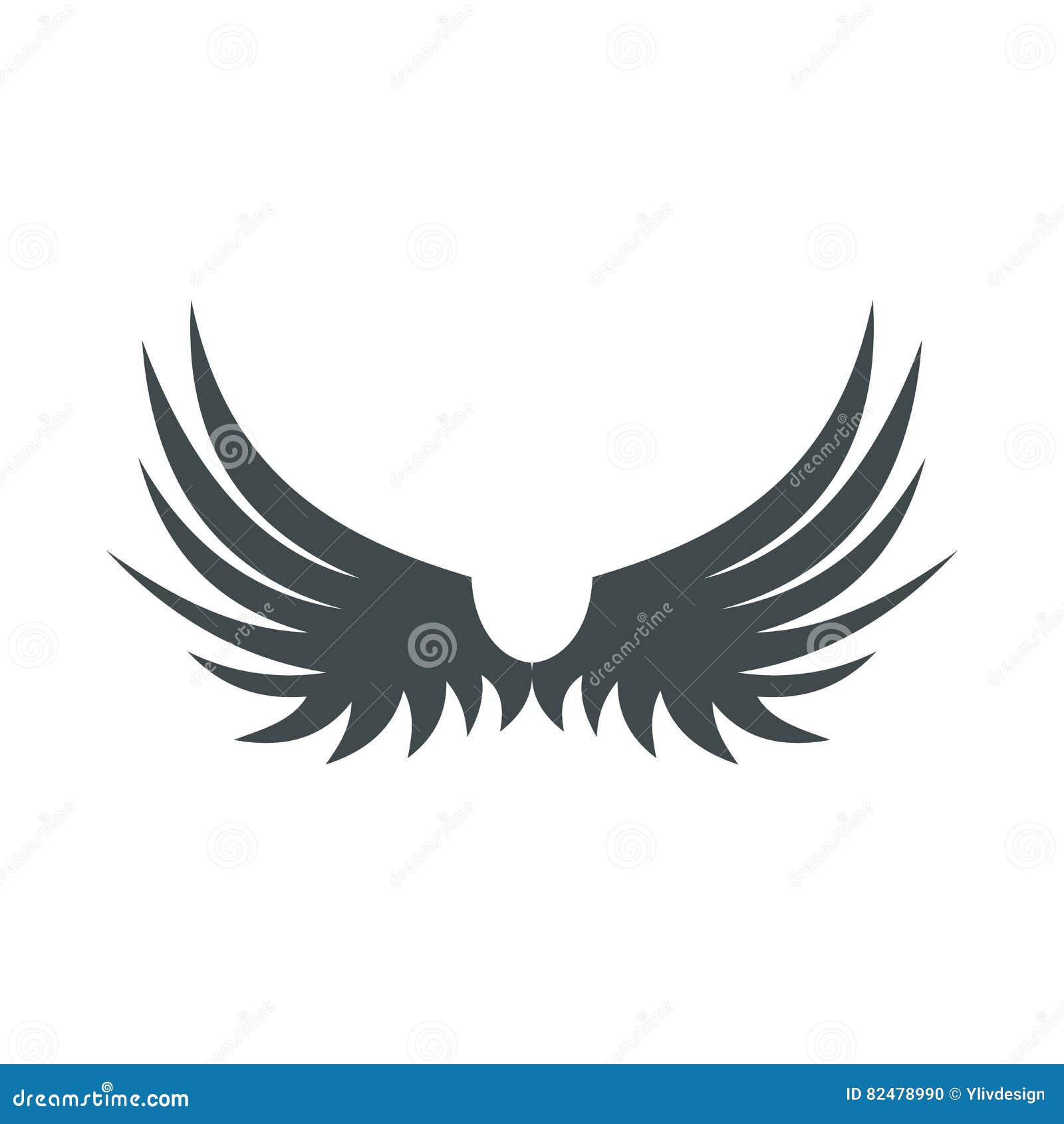 Deux Ailes D'icône D'oiseau, Style Plat Illustration de Vecteur ...