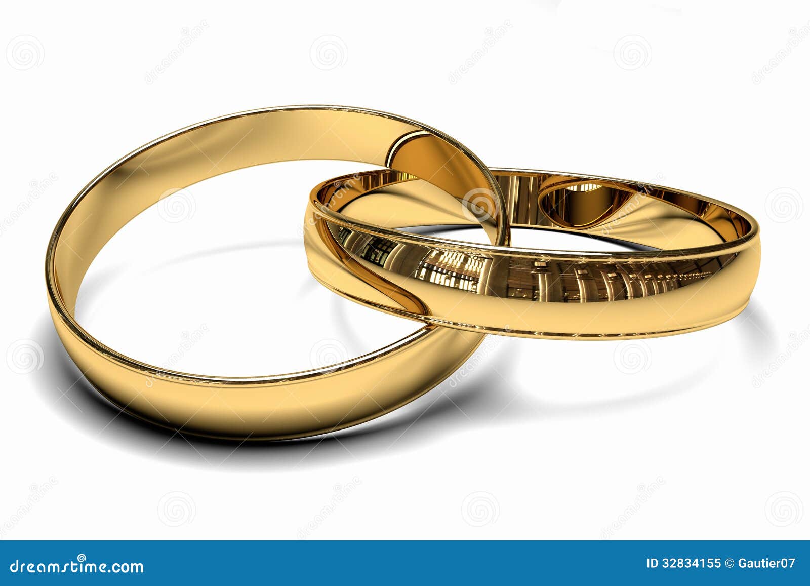 Deux Anneaux De Mariage D'or Photo libre de droits - Image: 32834155