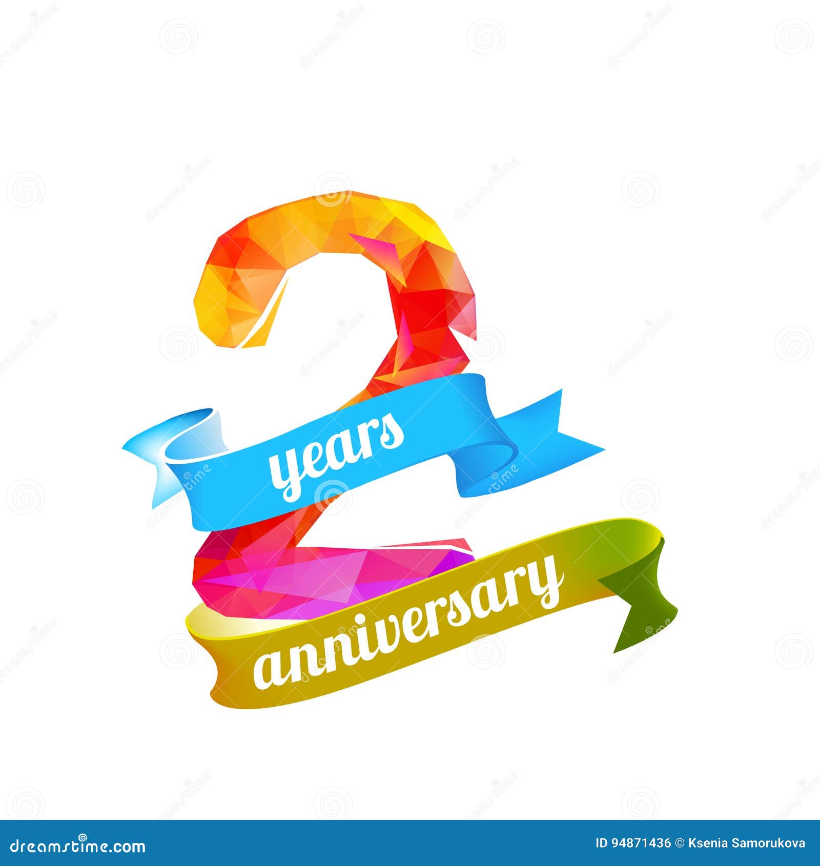 2 deux ans d'anniversaire illustration de vecteur. Illustration du ...