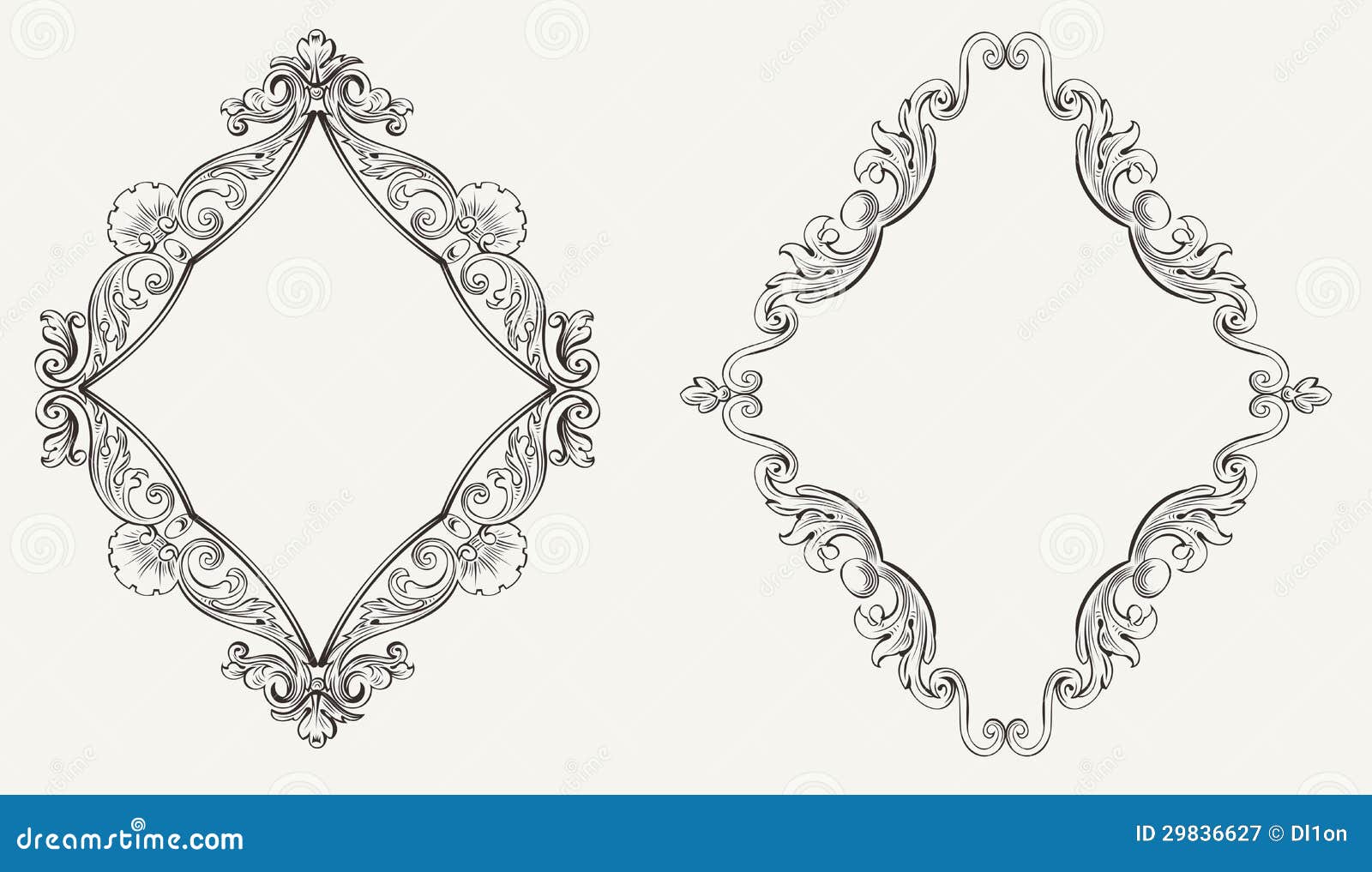 Deux Cadres Originaux De Losange De Calligraphie Illustration de ...