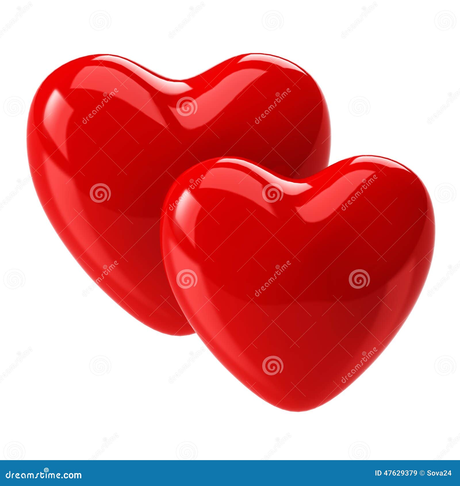 Deux coeurs illustration stock. Illustration du brillant - 47629379