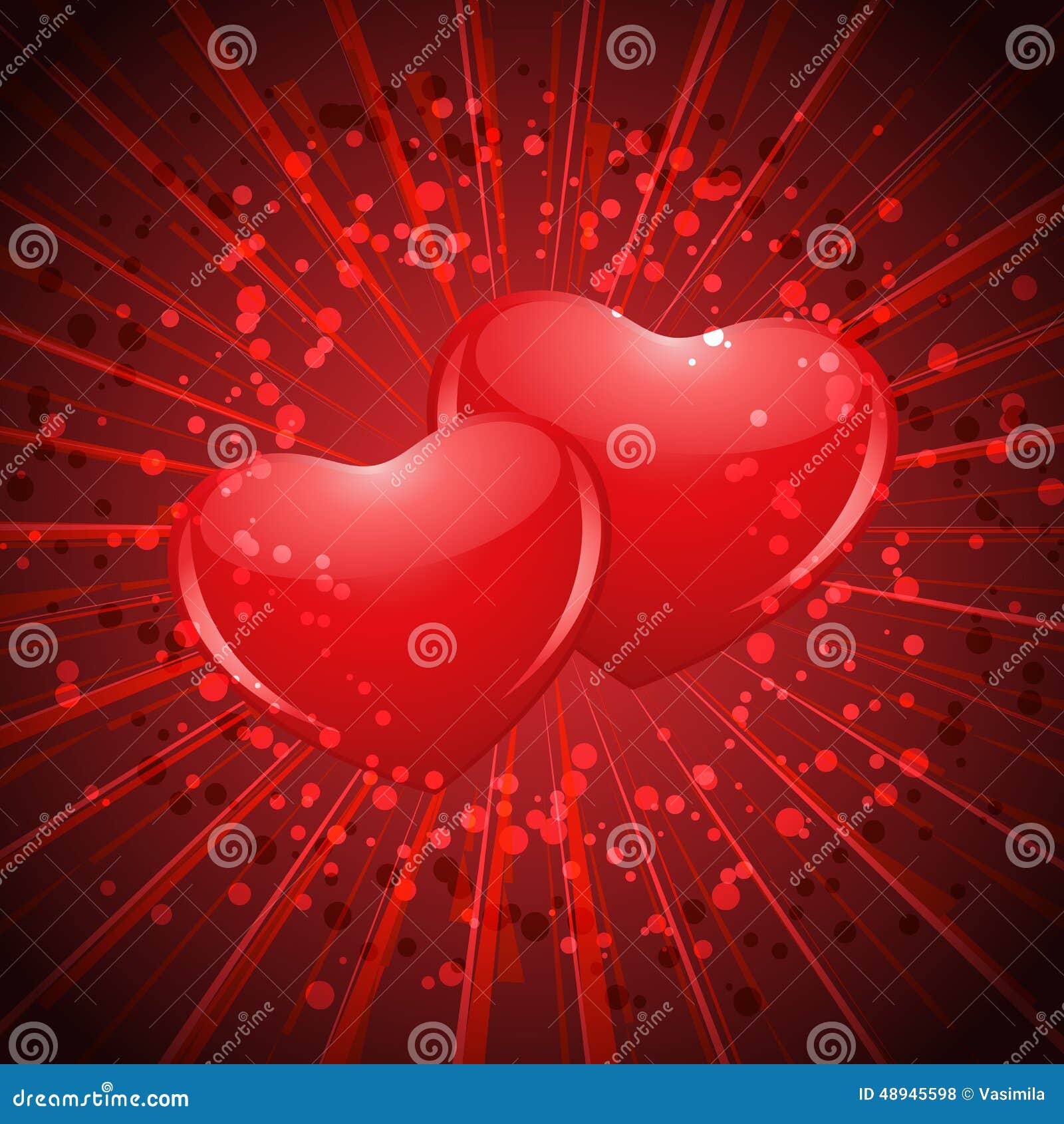 Deux coeurs illustration de vecteur. Illustration du coeur - 48945598