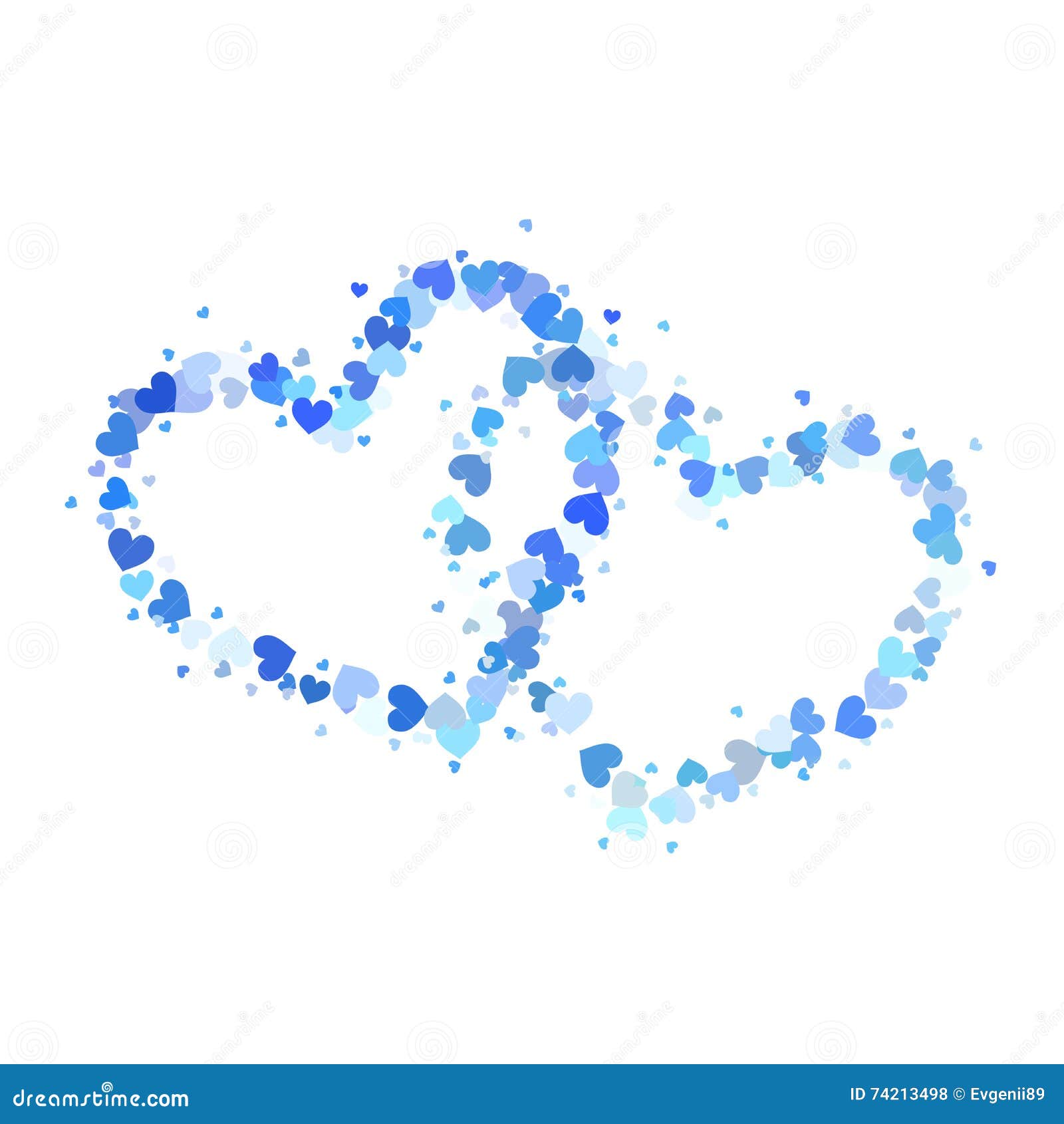 Deux Coeurs Bleus D'ensemble D'isolement Sur Le Blanc Illustration de ...