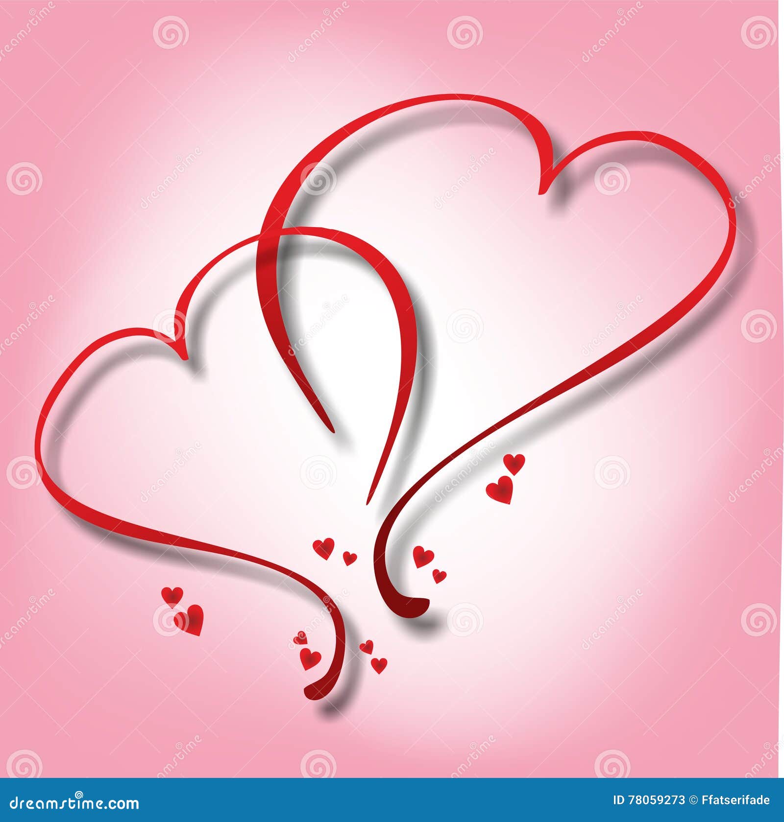 Deux coeurs enlacés illustration stock. Illustration of ensemble - 78059273
