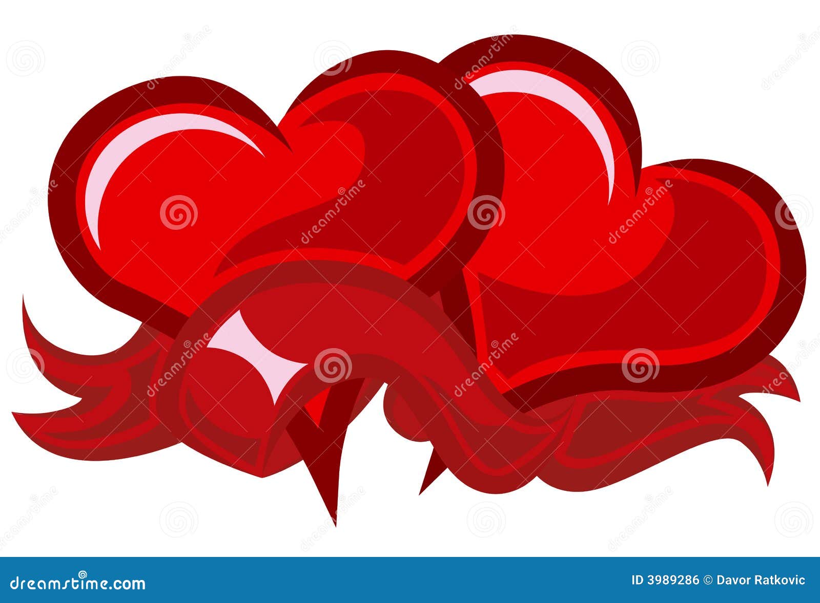 Deux coeurs rouges illustration de vecteur. Illustration du isolement ...