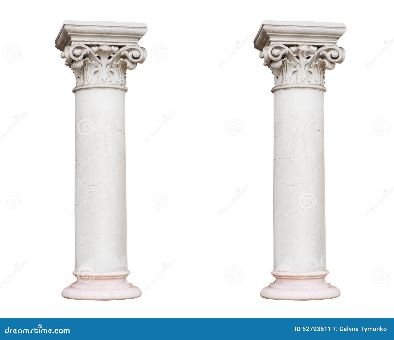 Deux Colonnes Blanches Dans Le Style Classique D'isolement Sur Le Backg ...