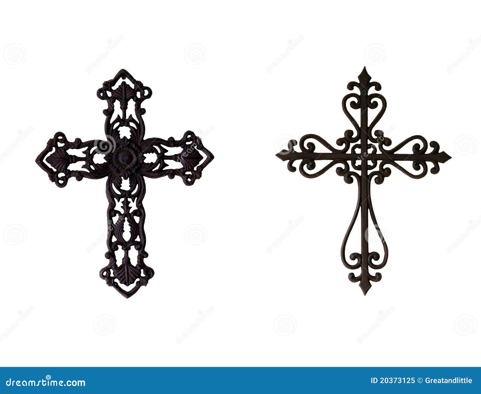 Deux croix de fer image stock. Image of religion, travaillé - 20373125