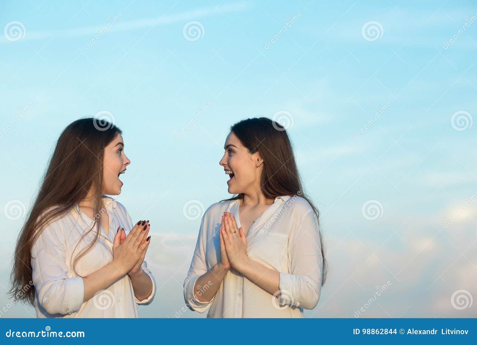 Deux Filles Jumelles De Belles Jeunes Soeurs Photo Stock Image Du