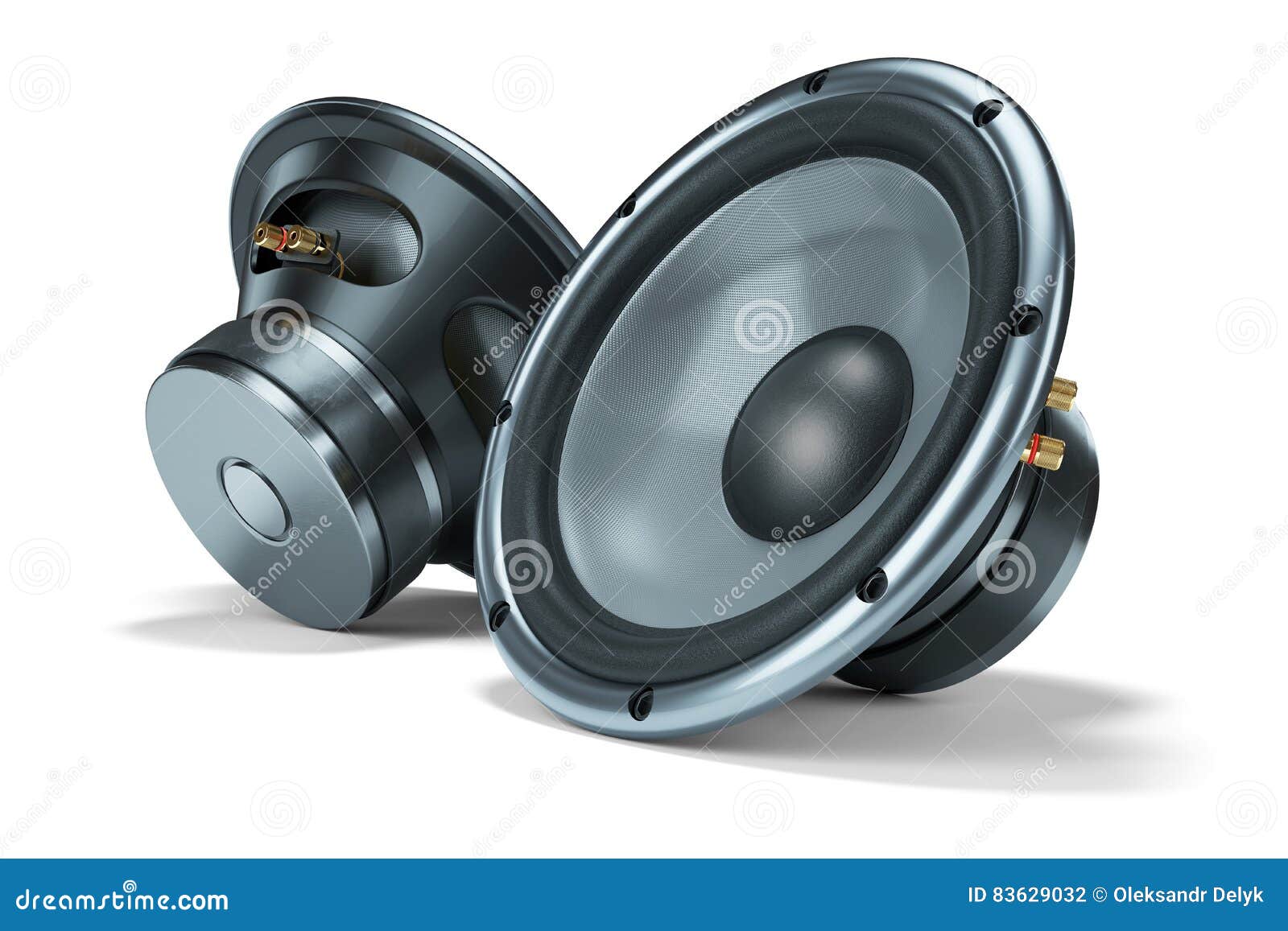 Deux Haut-parleurs Modernes De Puissance Illustration Stock ...