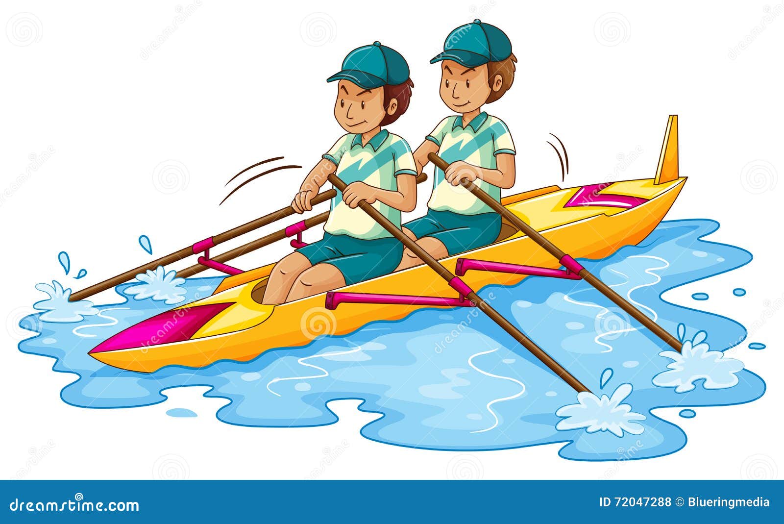 Deux Hommes Ramant Le Kayak Illustration de Vecteur - Illustration du ...