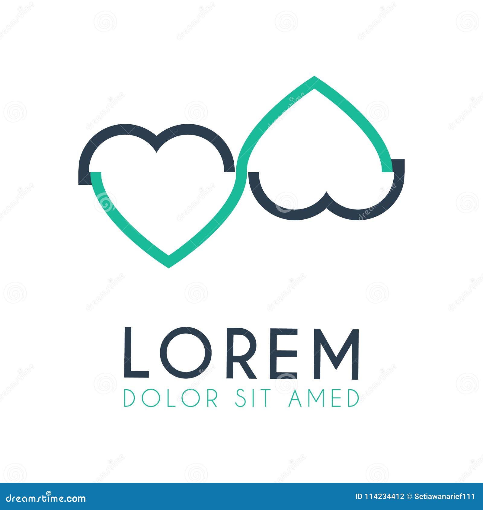 Deux Logos Changeants De Coeur Illustration de Vecteur - Illustration ...