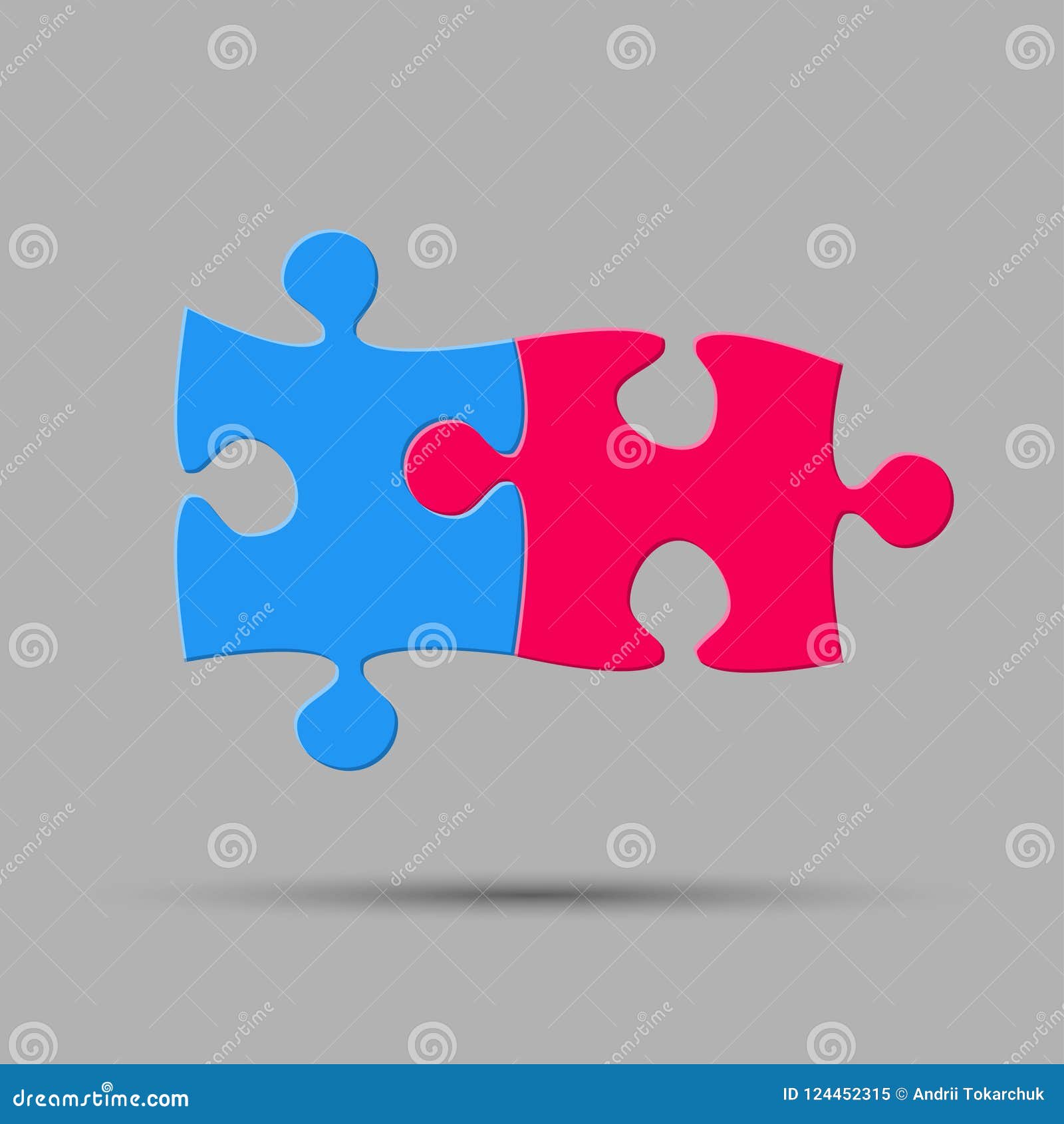 Deux Morceaux De Puzzle Deux étapes Puzzle Logo Illustration de Vecteur ...