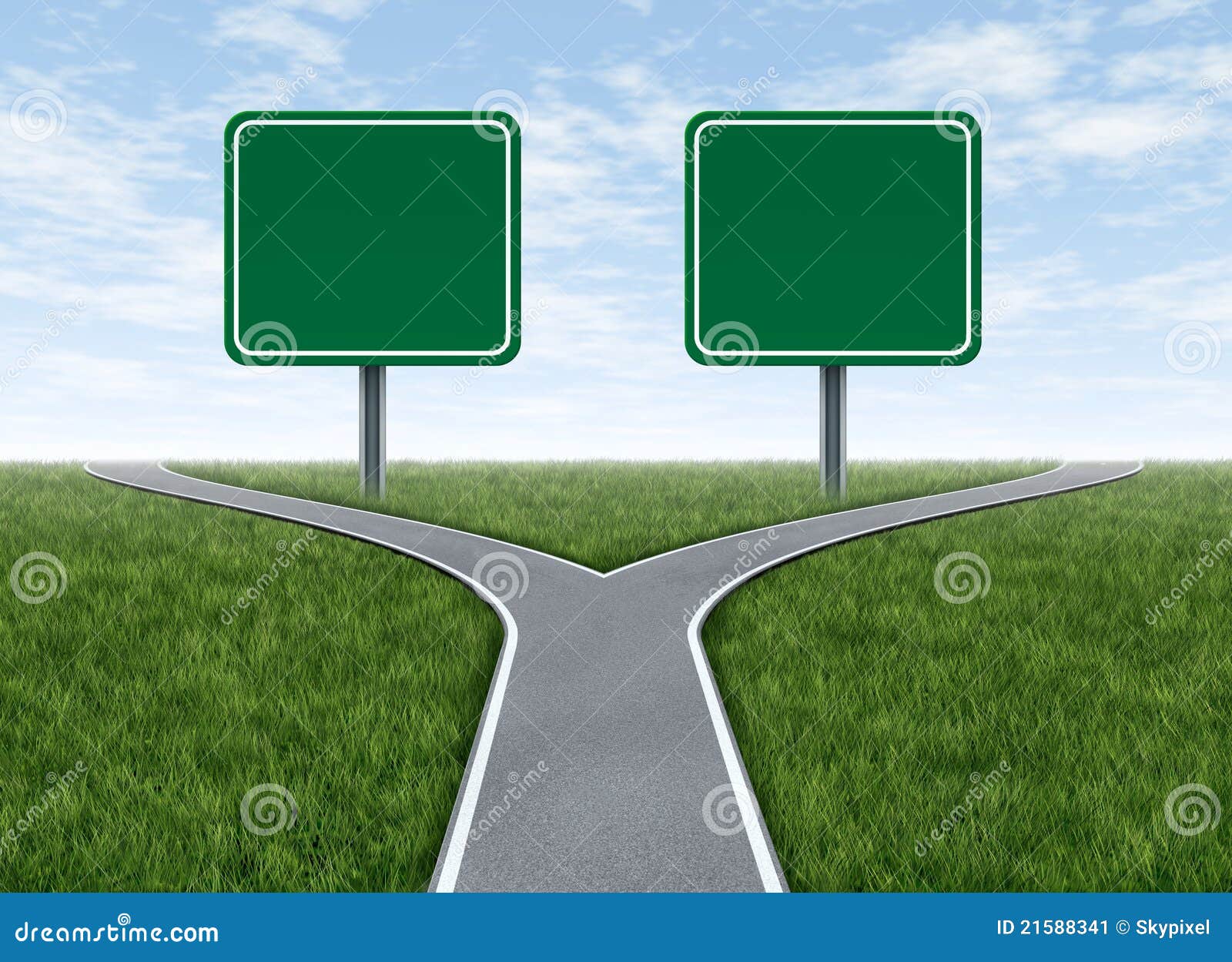 Deux Options Avec Les Signes De Route Blanc Illustration Stock ...