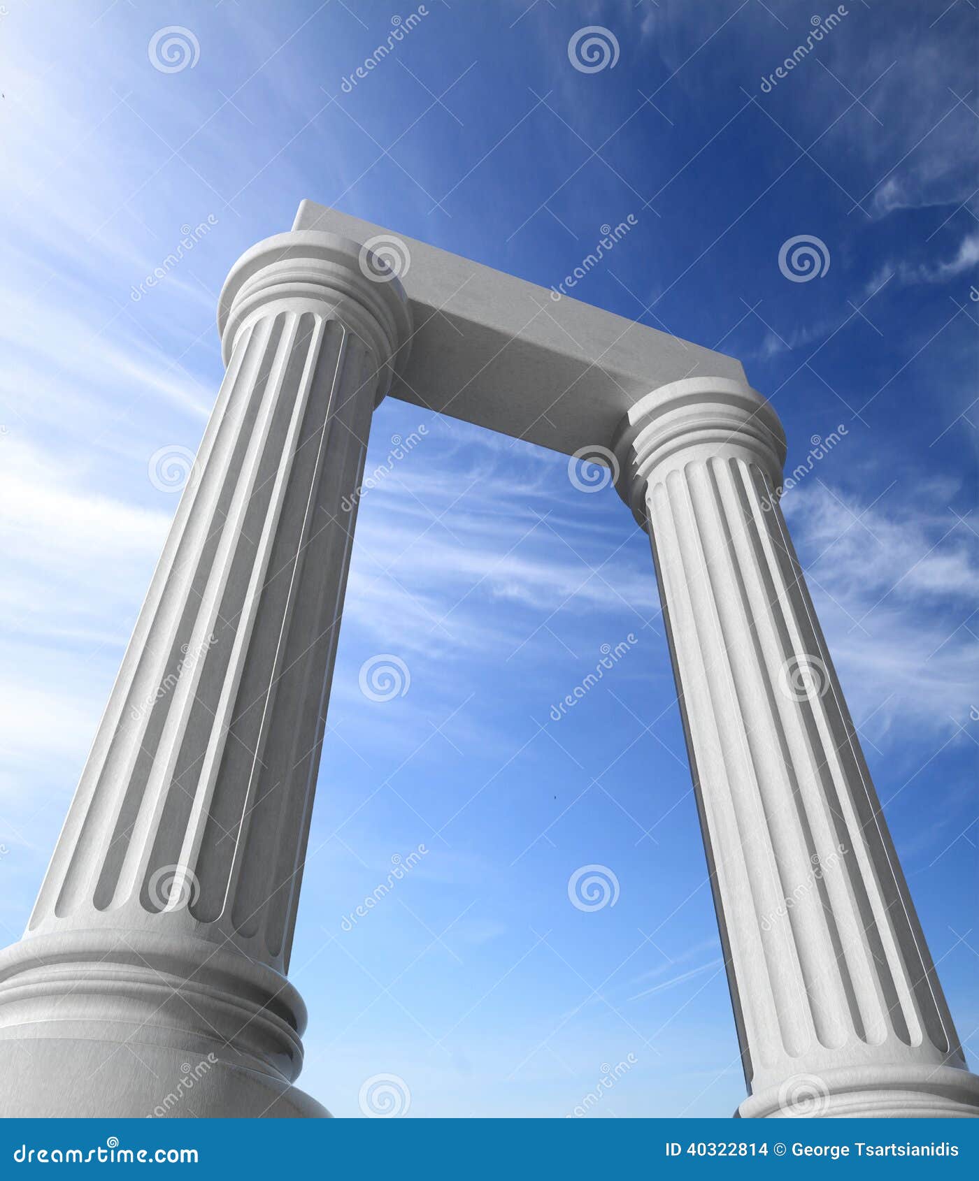 Deux Piliers De Marbre Antiques Blancs Illustration Stock ...