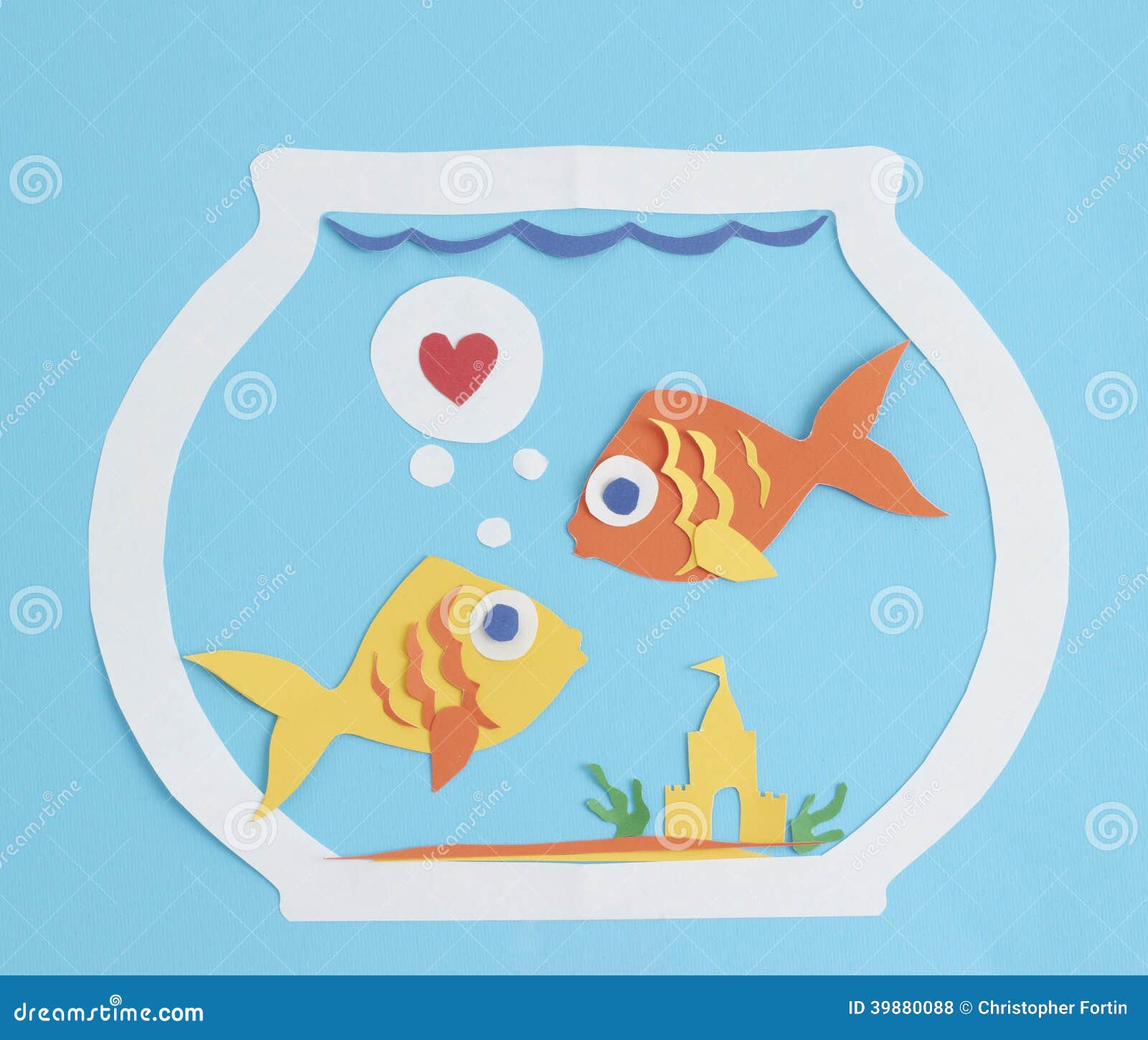 Deux Poissons De Papier Dans L'amour Photo stock - Image du aqua ...