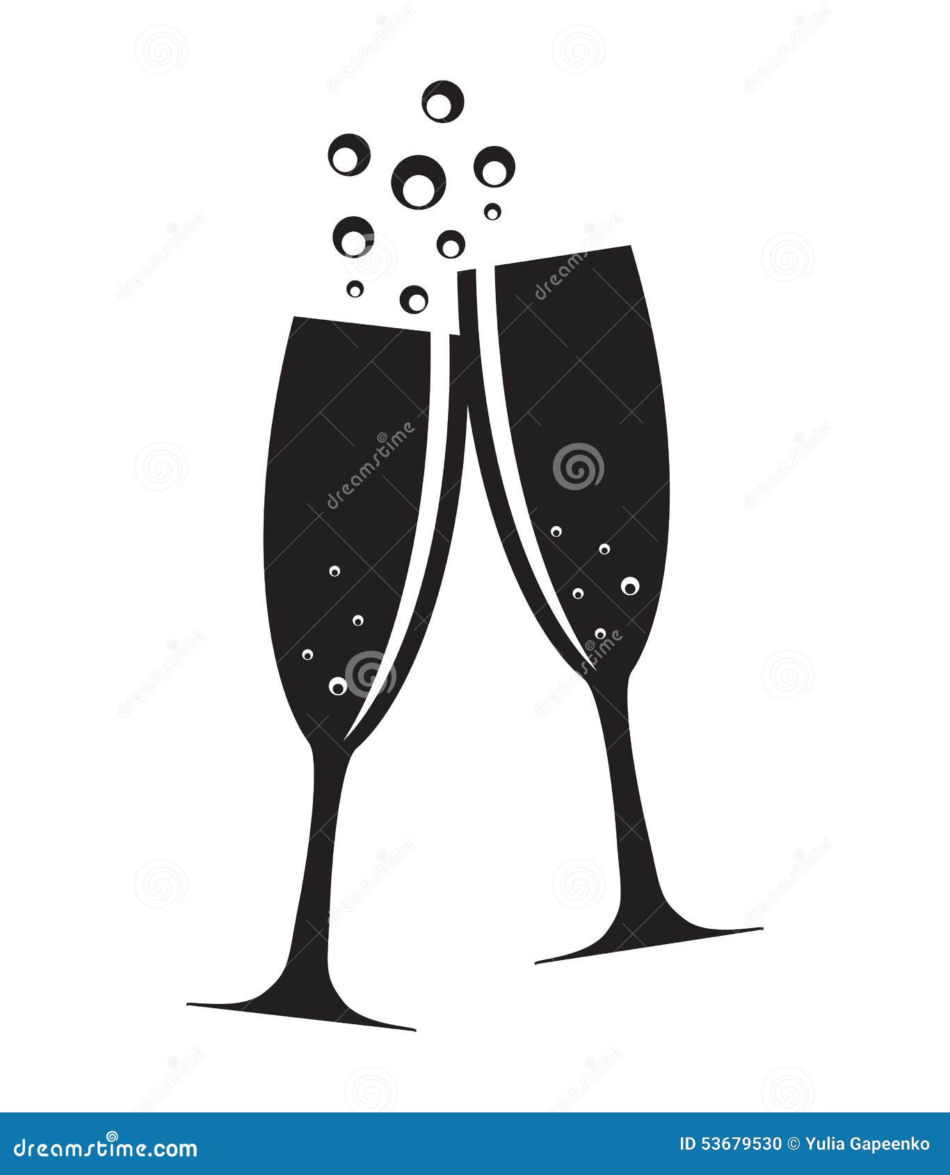 Deux Verres De Champagne Silhouette Vector Illustration de Vecteur ...