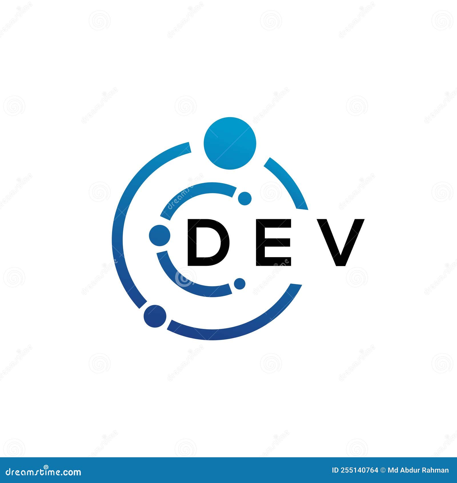 DEV Letter Logo Design On White Background. DEV Creative Initials ...