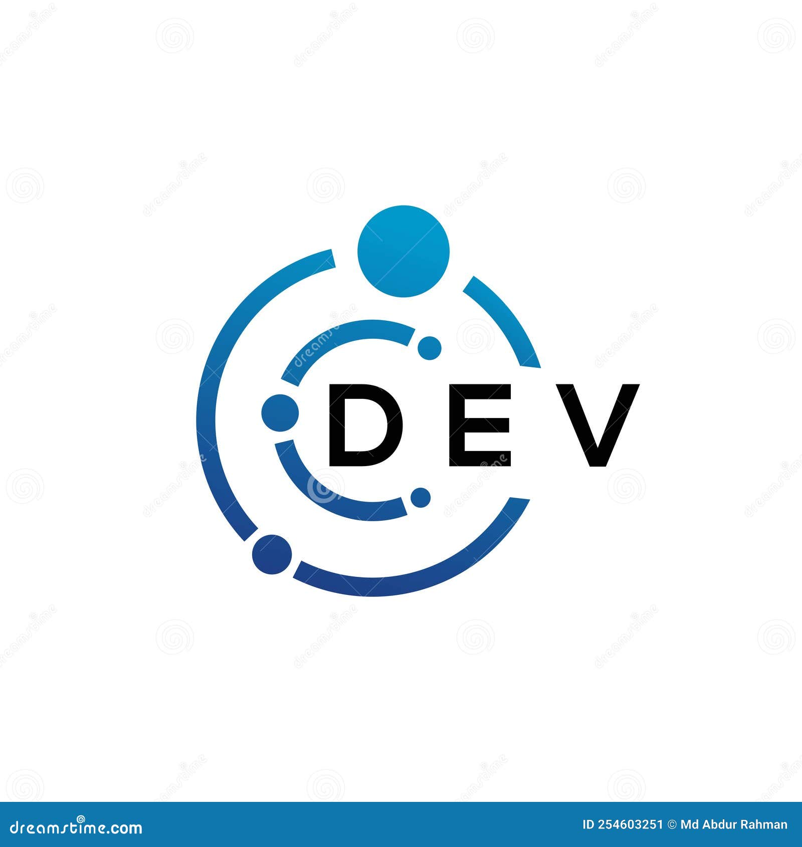 DEV Letter Logo Design On White Background. DEV Creative Initials ...