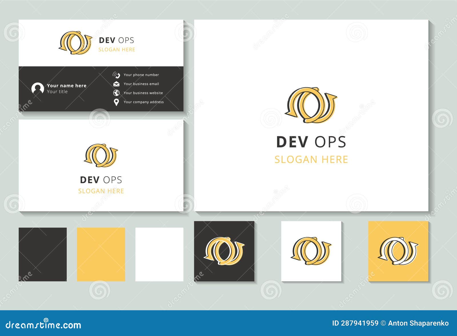 Dev Ops Logo Design with Editable Slogan. Branding Book and Business ...