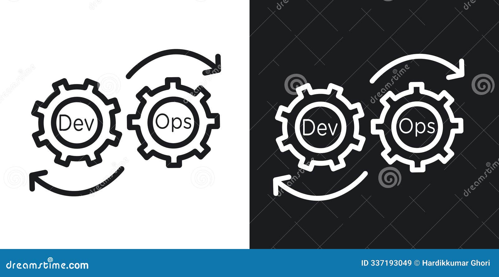 Dev Opsline in Thin Line Black Color. Flat Simple Vector Symbols ...