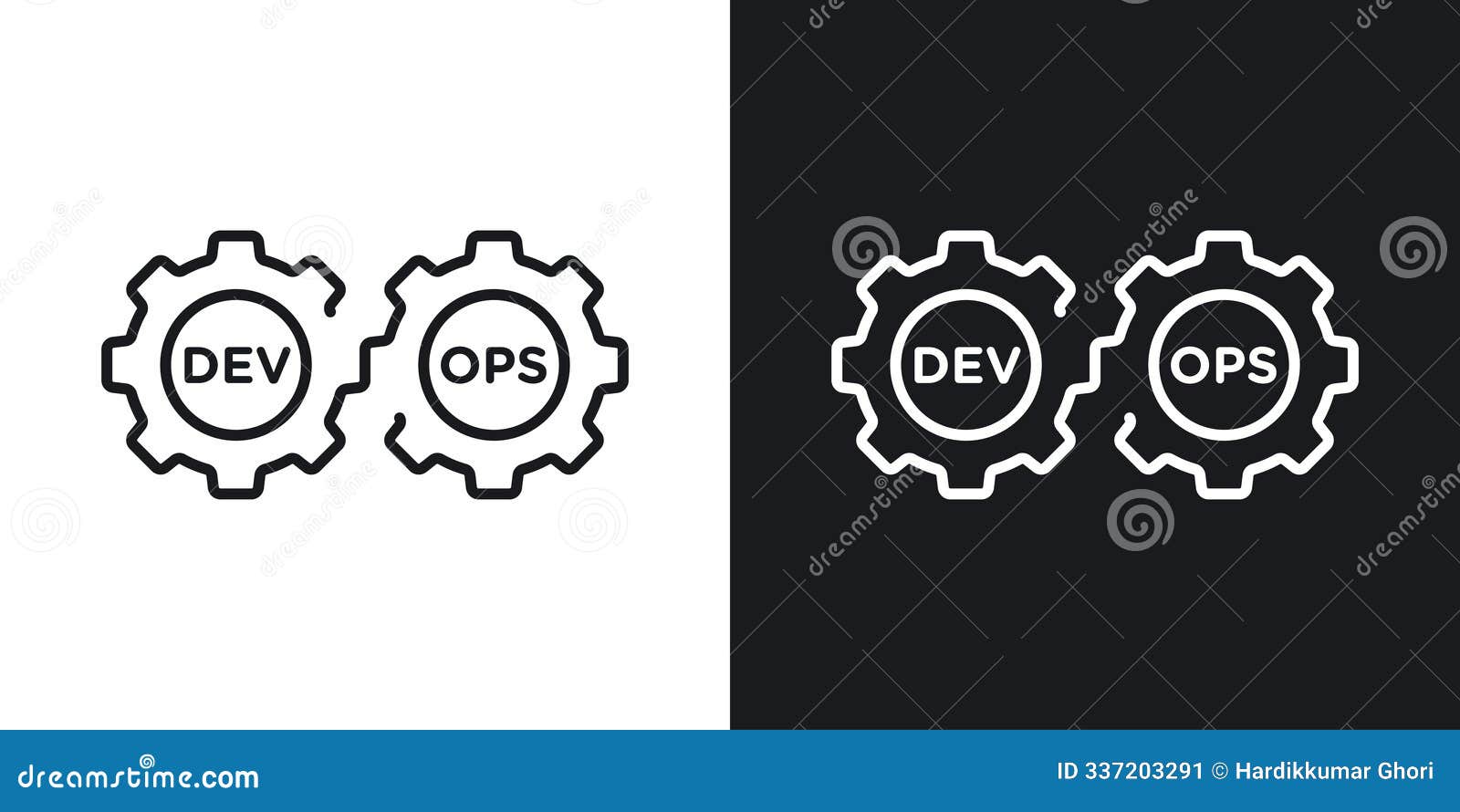 Dev Opsline in Thin Line Black Color. Flat Simple Vector Symbols ...
